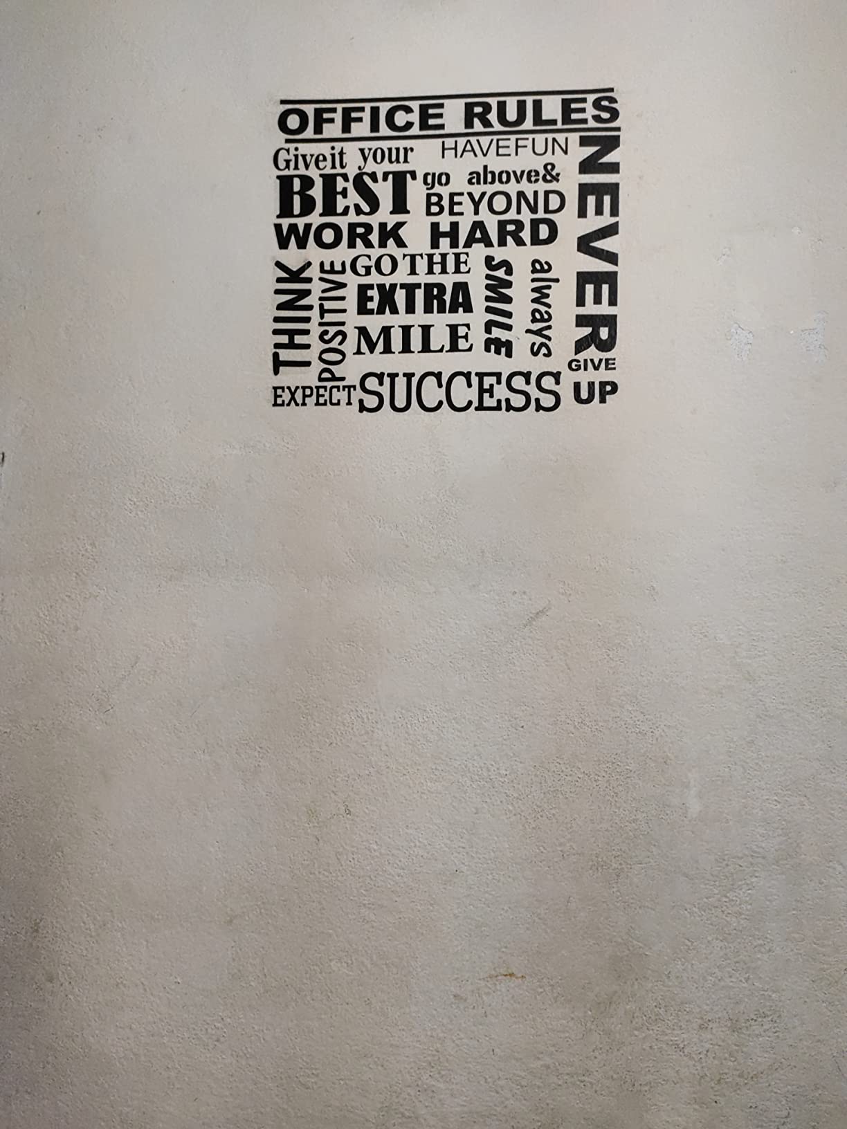 StickMe 'Office Rules - Typography Inspirational - Motivational ...