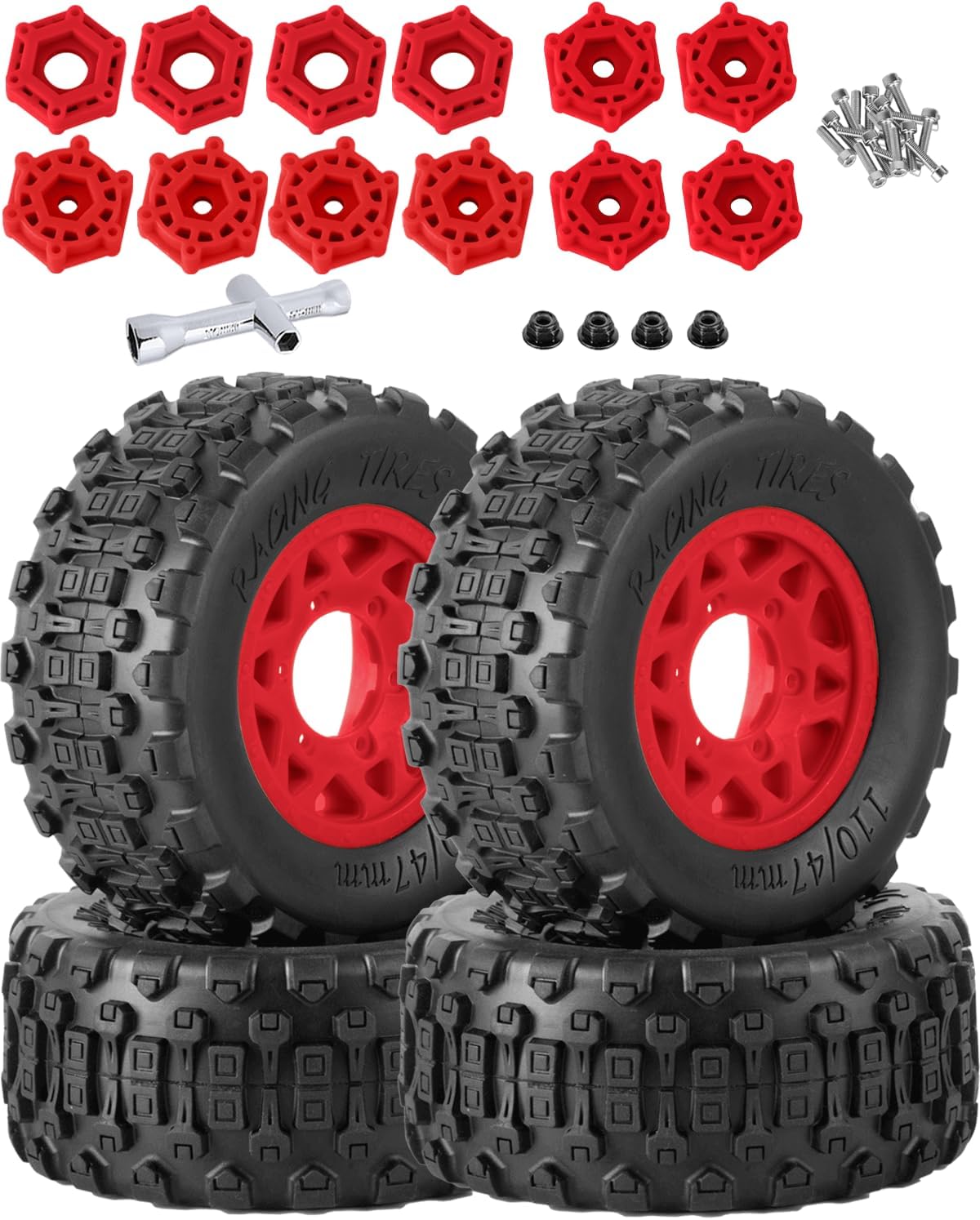 Amazon.com: RcarmubWow RC Truck Tires RC Wheels and Tires,12mm/14mm ...
