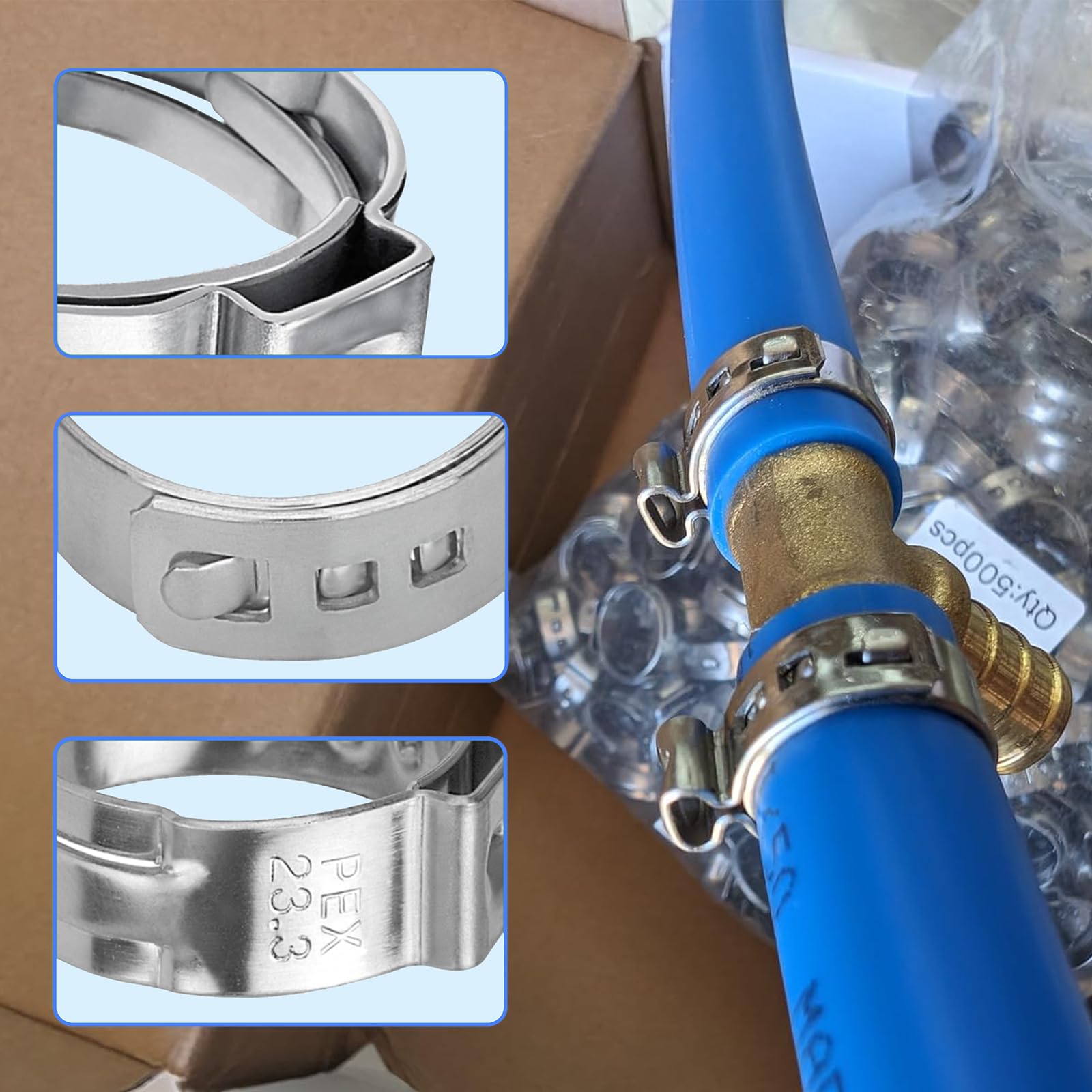 Snapklik.com : 5/8 "200pcs Pex Cinch Clamps Rings,304 Stainless Steel ...