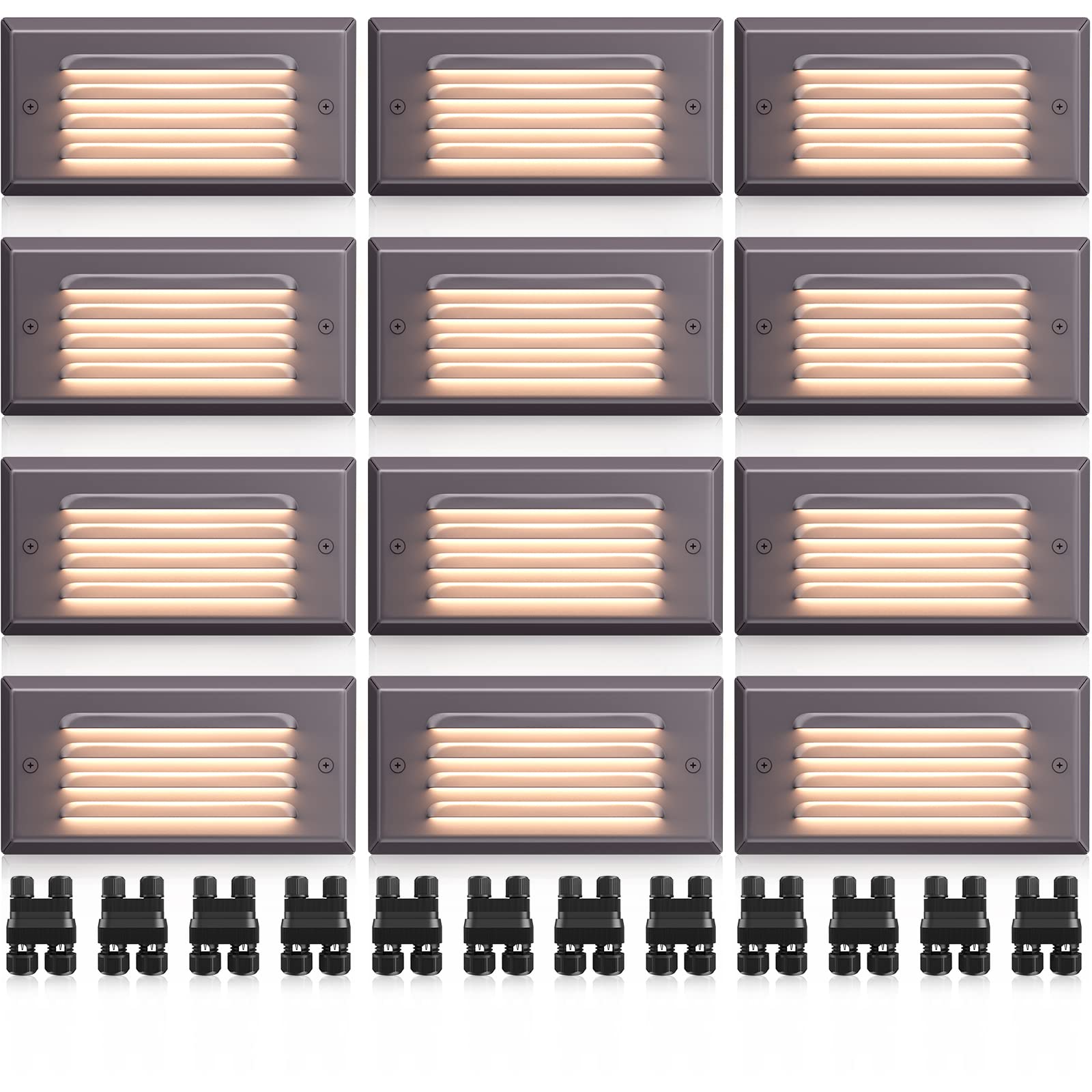 SUNVIE Low Voltage Step Lights Outdoor 5W LED Stair Lights with ...