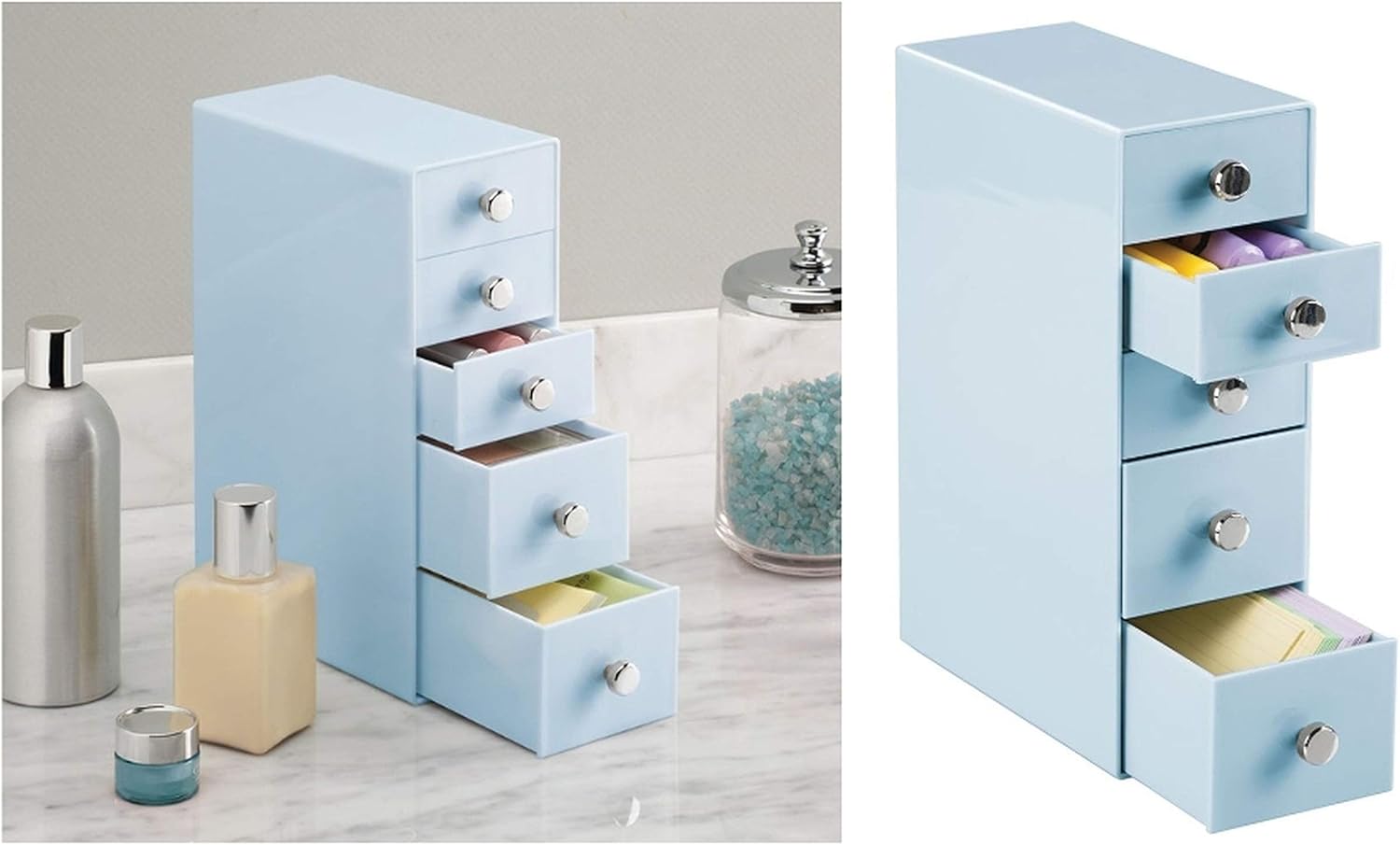 iDesign Drawers Stationery Sorter, Plastic Drawer Organiser with 5 ...