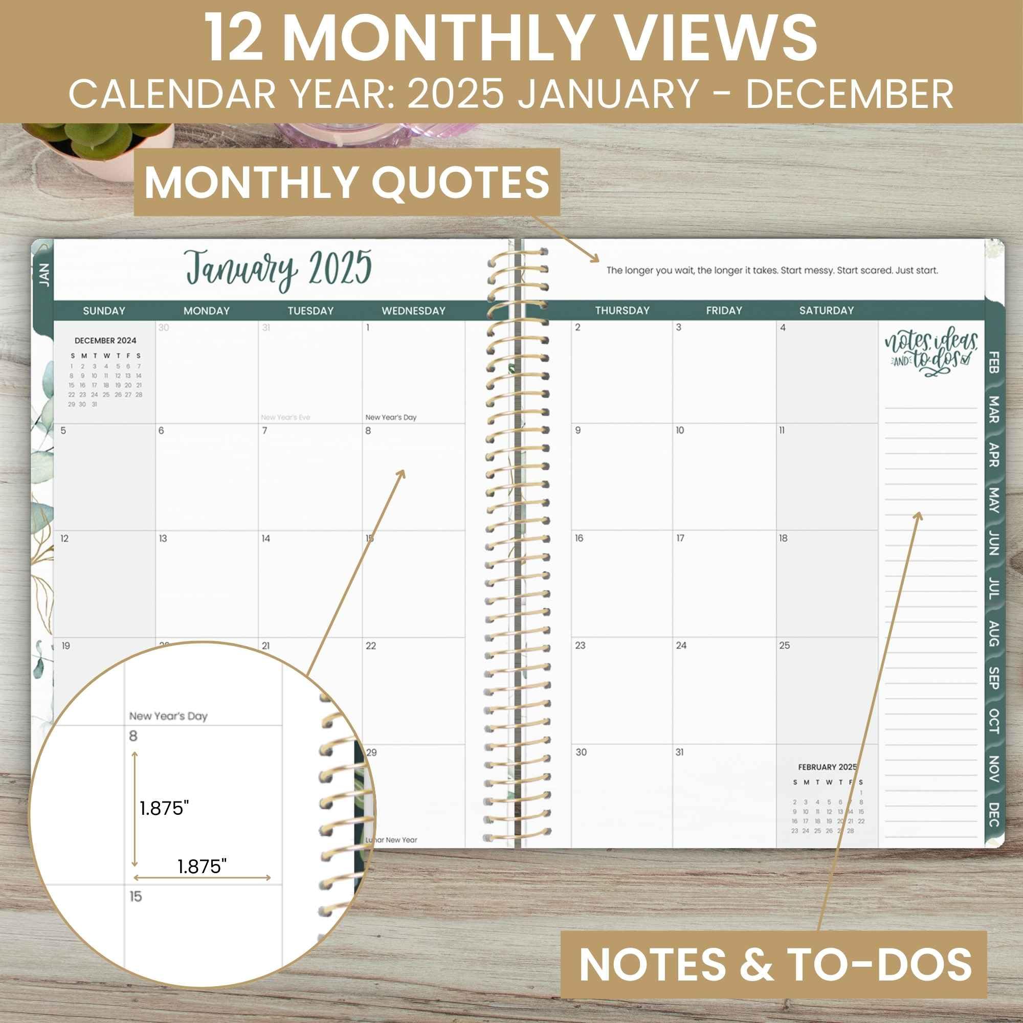 Snapklik.com : Bloom Daily Planners 2025 (8.5" X 11") Calendar Year Day ...