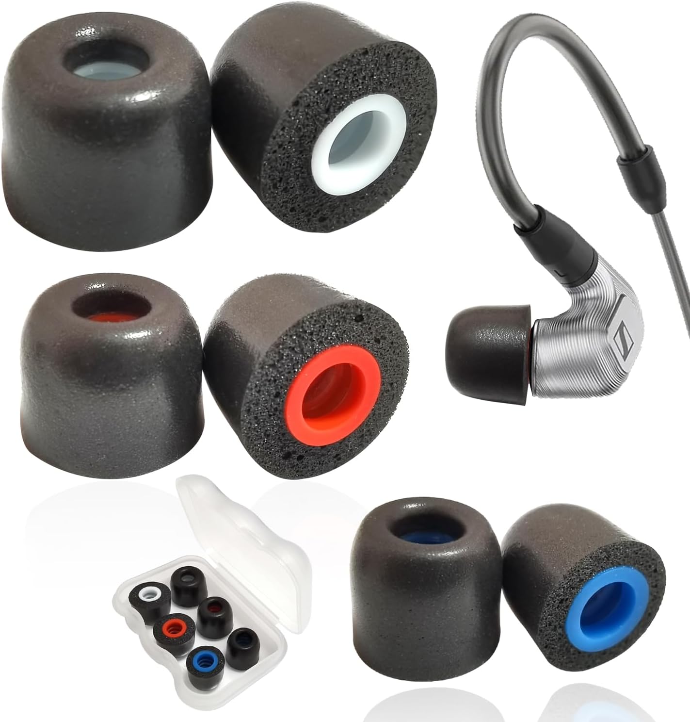 Amazon.com: Luckvan Memory Foam Ear Tips for Sennheiser IE Earbuds ...