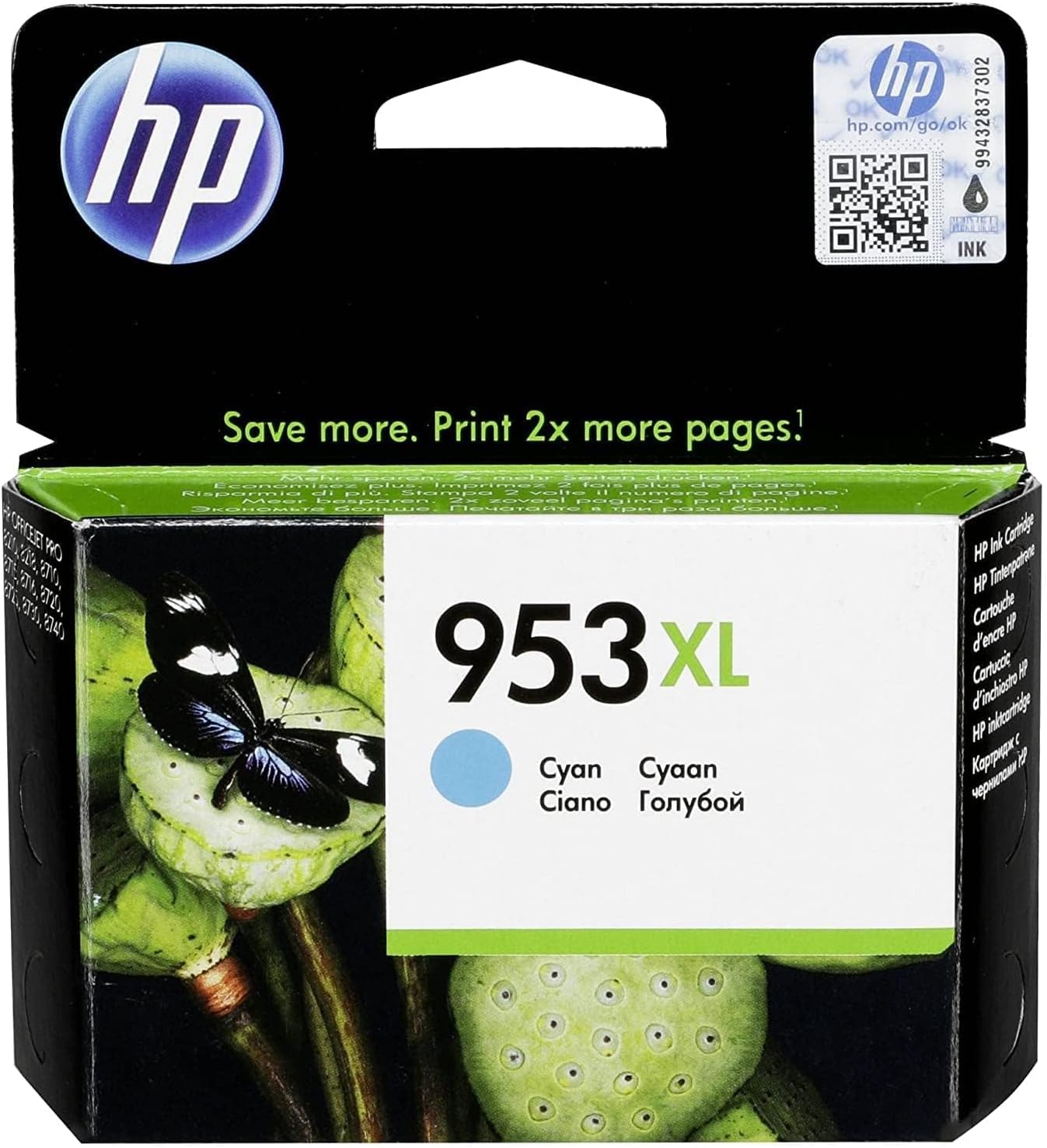 HP F6U16AE 953XL High Yield Original Ink Cartridge, Cyan, Single Pack ...