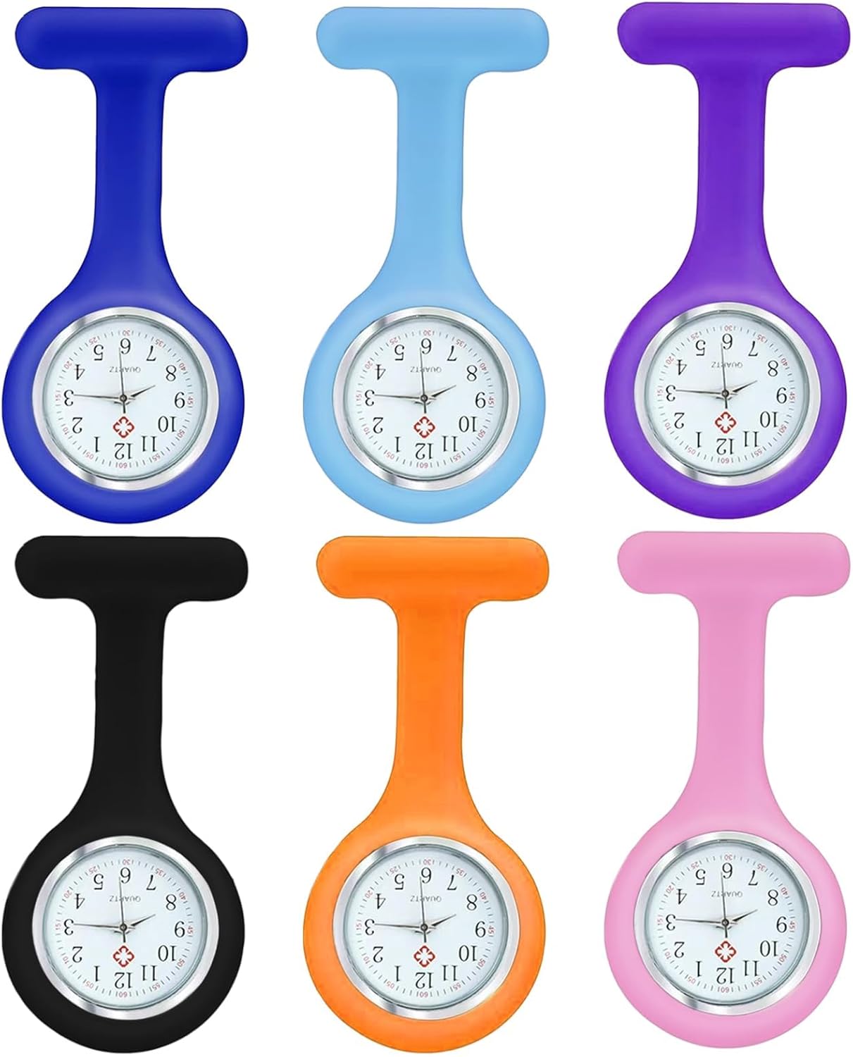 ZQuintuplian 6 Pcs Nurse Watch, Fob Watches for Nurses, Silicone Nurses ...