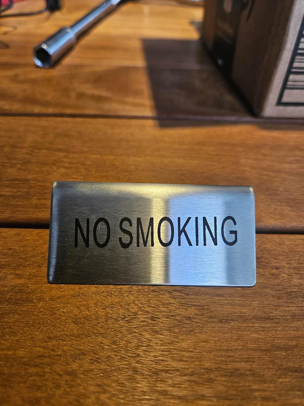 Amazon.com : No Smoking Stainless Steel Metal Table Tent Sign - 3" x 1 ...