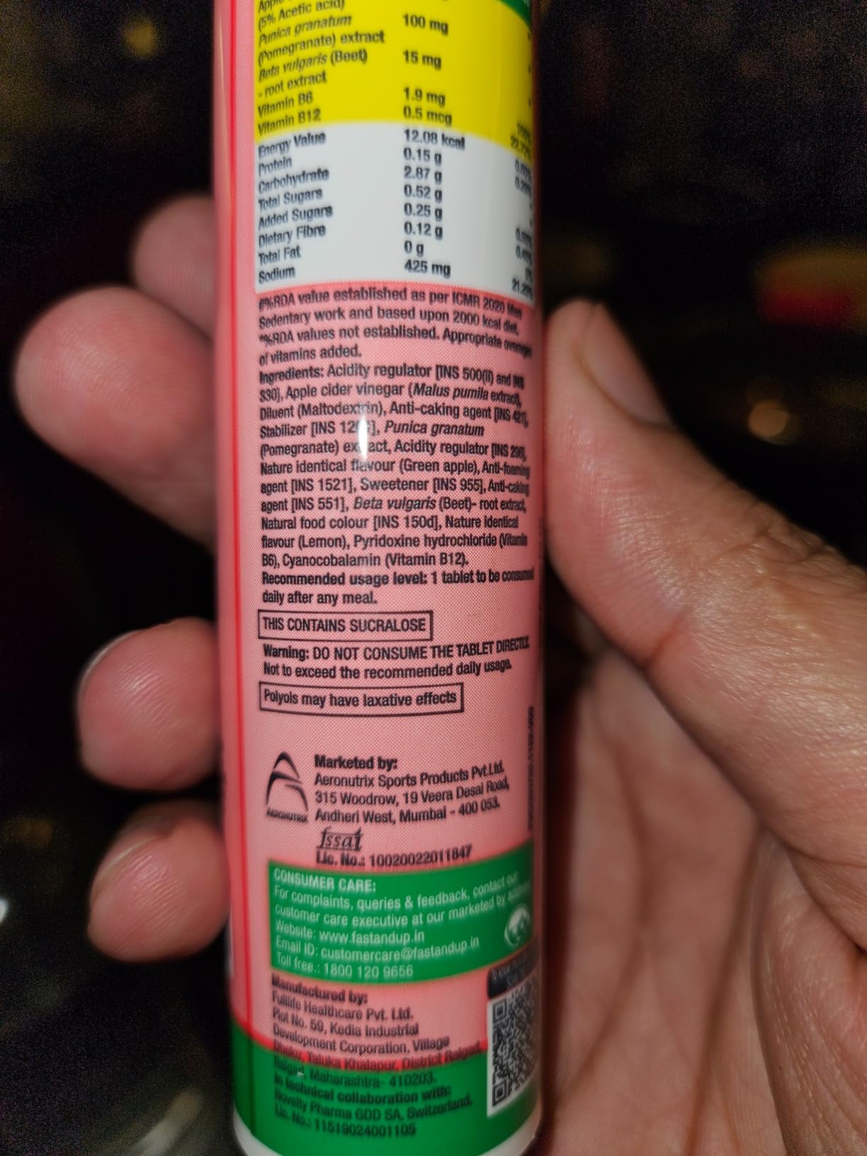 Fast&Up Apple Cider Vinegar with Mother (60 Effervescent tablets ...