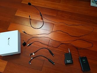 Fifine Wireless Microphone System, Wireless Microphone Set with Headset ...