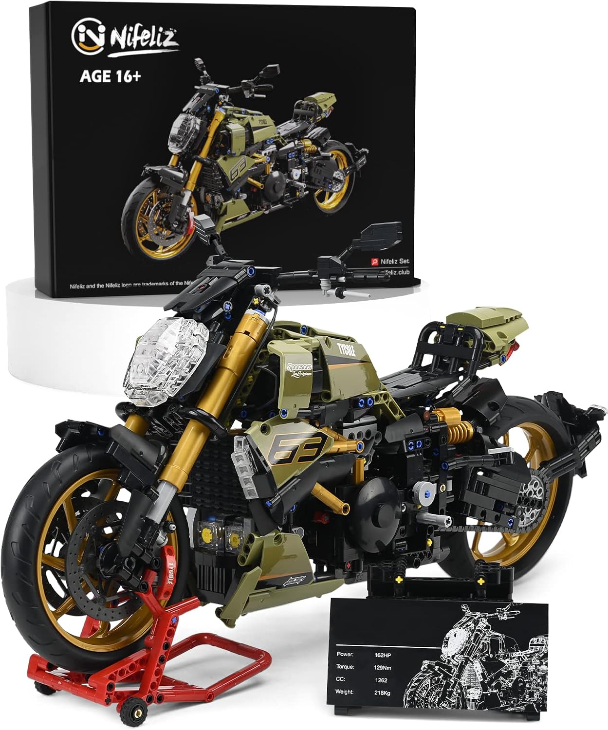 Amazon.com: Nifeliz Tiavel Motorcycle Toy Building Kit, Build a Stylish ...