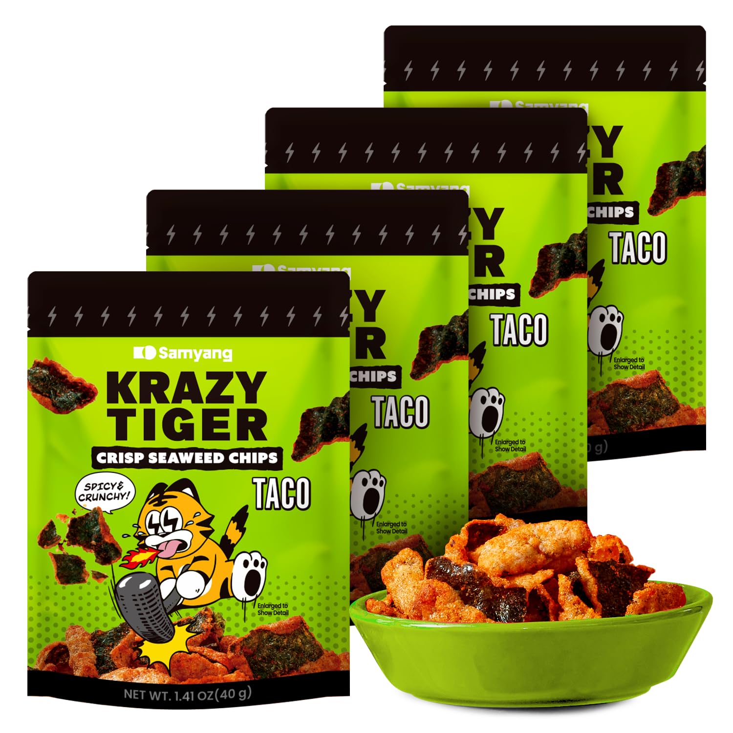 Amazon.com: KRAZY TIGER Korean-Mexican Fusion Taco Seaweed Chips ...