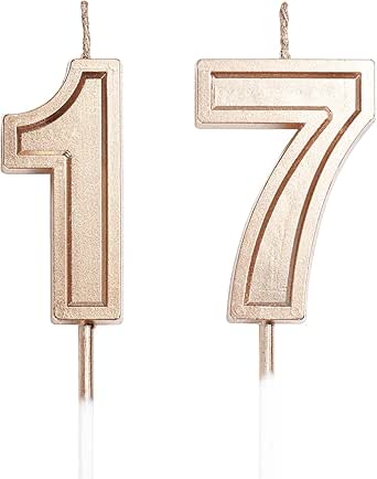 Amazon.com: 17th & 71st Birthday Candles Number 17 71 Cake Topper Happy ...
