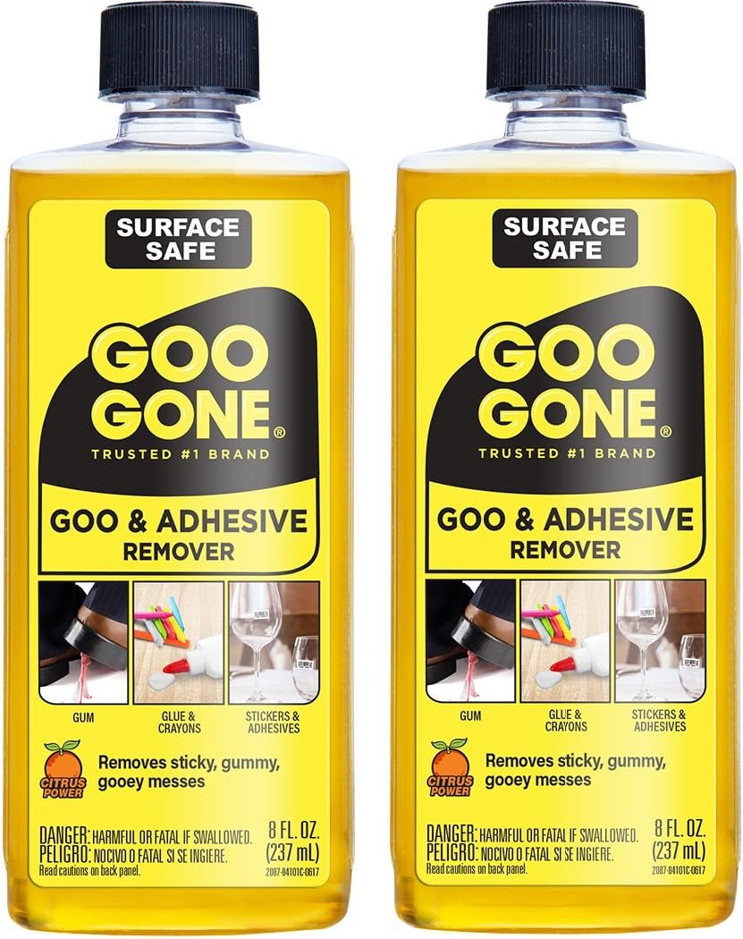 Goo Gone Adhesive Remover - 2 Pack - 8 Ounce - Surface Safe Adhesive ...