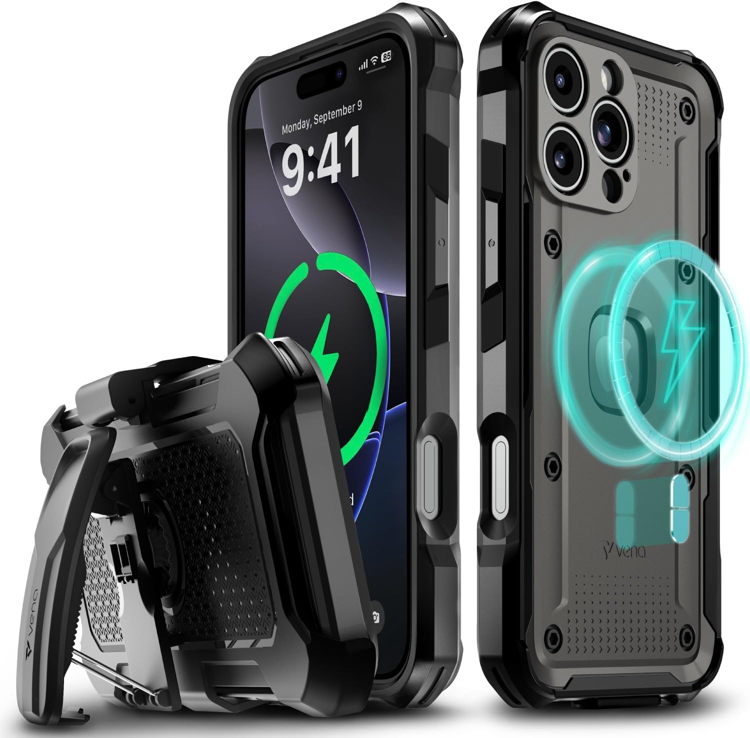 Amazon.com: VENA vArmor for iPhone 16 Pro Max Rugged Case with Belt ...