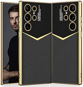 Amazon.com: NINKI Compatible Samsung Galaxy S24 Ultra Leather Case Carbon Fiber,Electroplate ...
