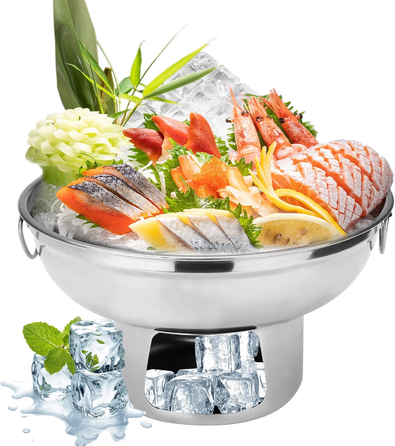 Amazon.com: Roucerlin Stainless Steel Chilled Serving Trays for Parties ...