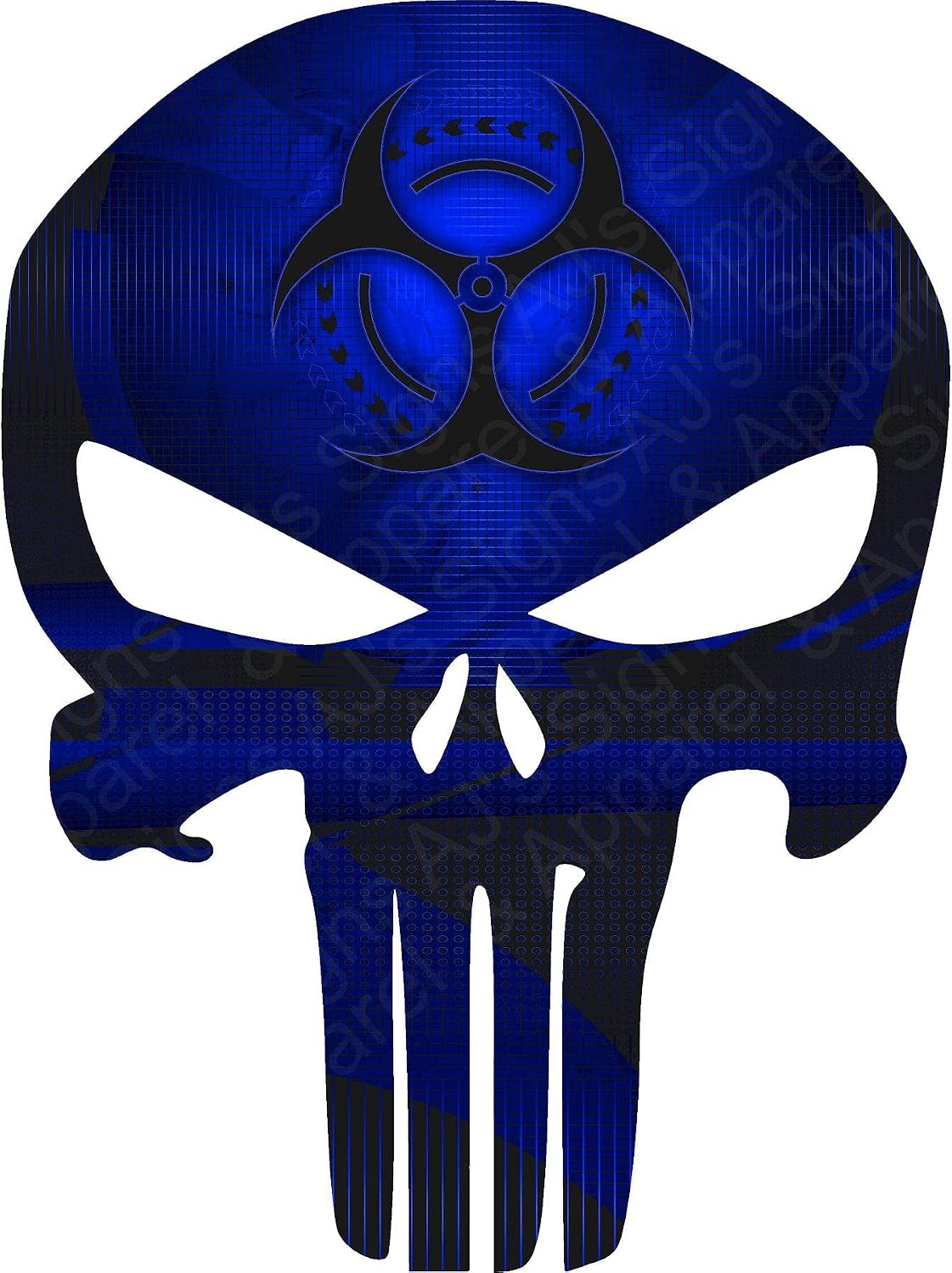 Skull Blue Biohazard Vinyl Sticker Decal Different Size and Colors to ...