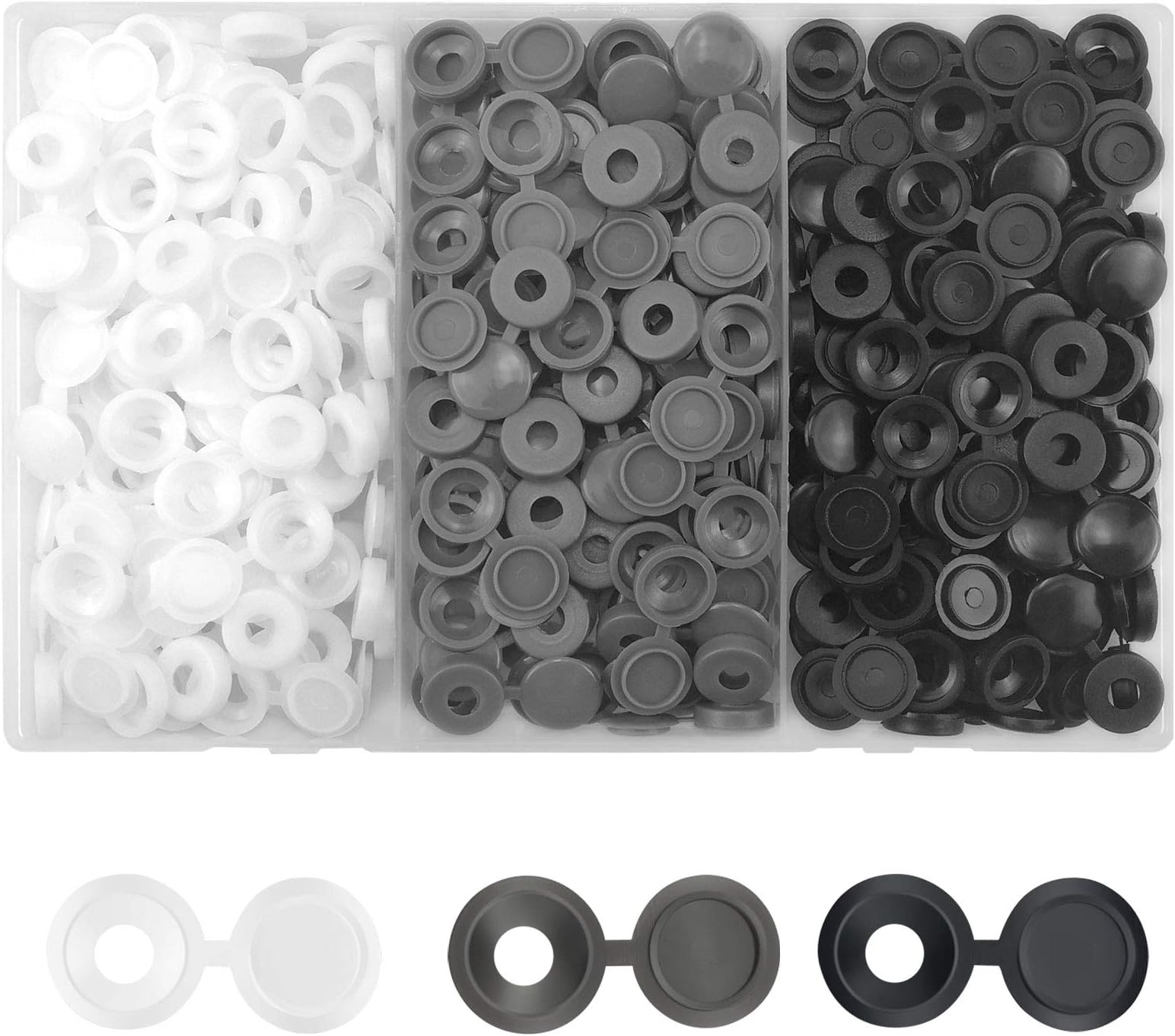 Pack of 50 x Black SNAP-ON Two Piece Dome Screw Cover CAPS - Large CAPS ...