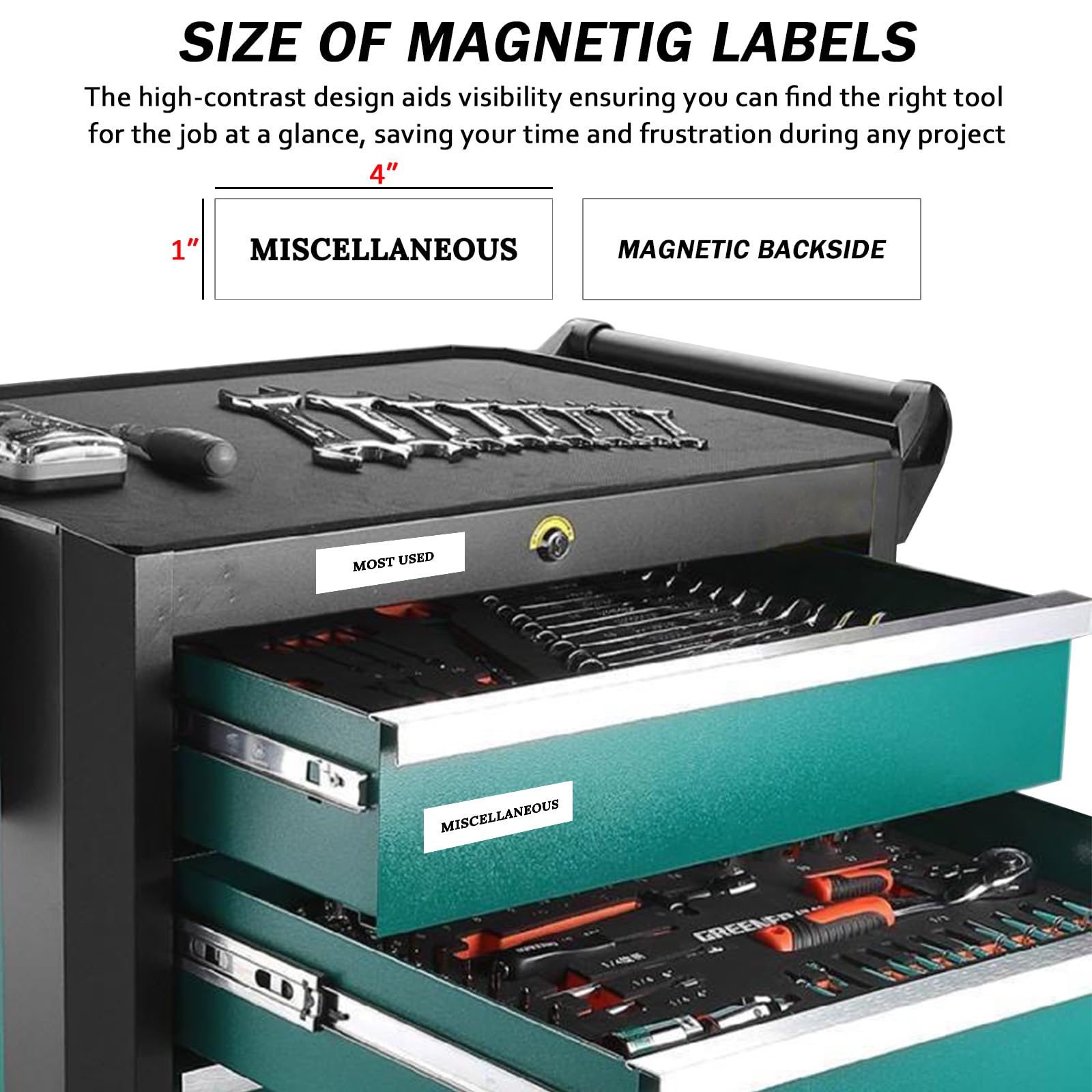 Snapklik.com : 84 Magnetic Toolbox Organization Labels, 84 Magnetic ...