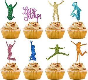 Amazon.com: Mulukaya 24Pcs Let's Jump Themed Cupcake Toppers Cake Picks ...