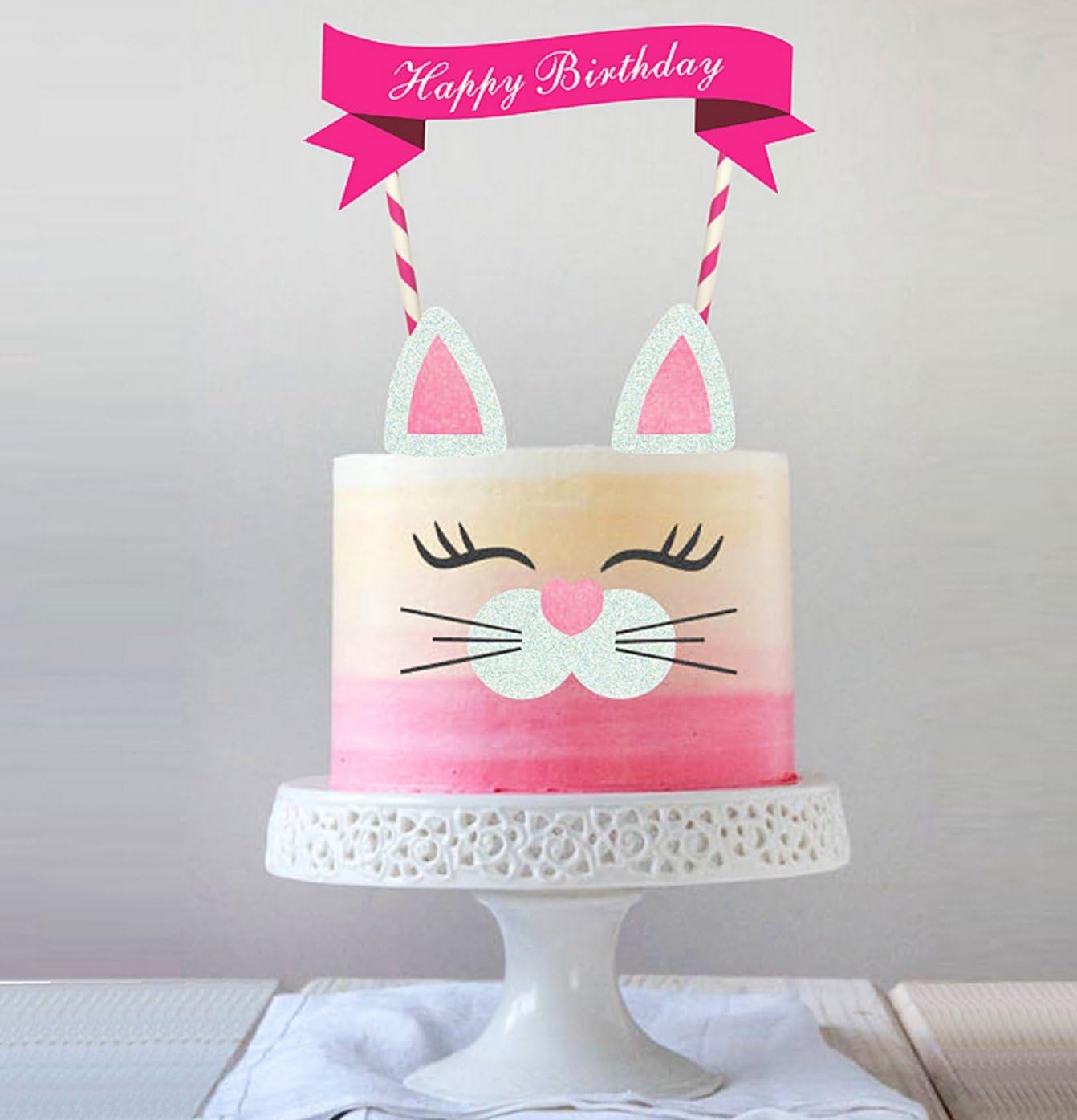 Amazon.com: Icing Kittens & Blossoms | 26 Pieces | Sugar Decorations ...