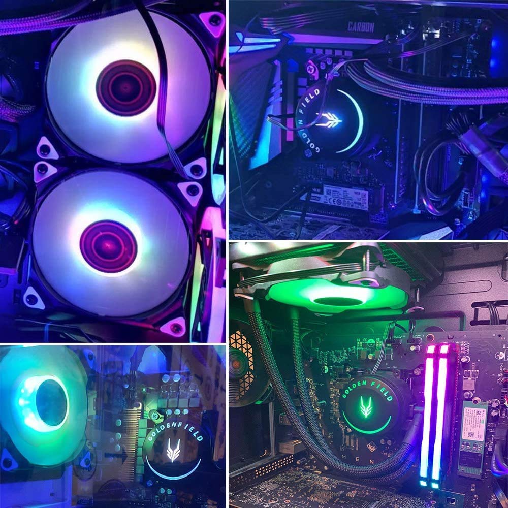 GOLDEN FIELD SF120 RGB All-in-One Liquid CPU Cooler With 120mm Radiator ...