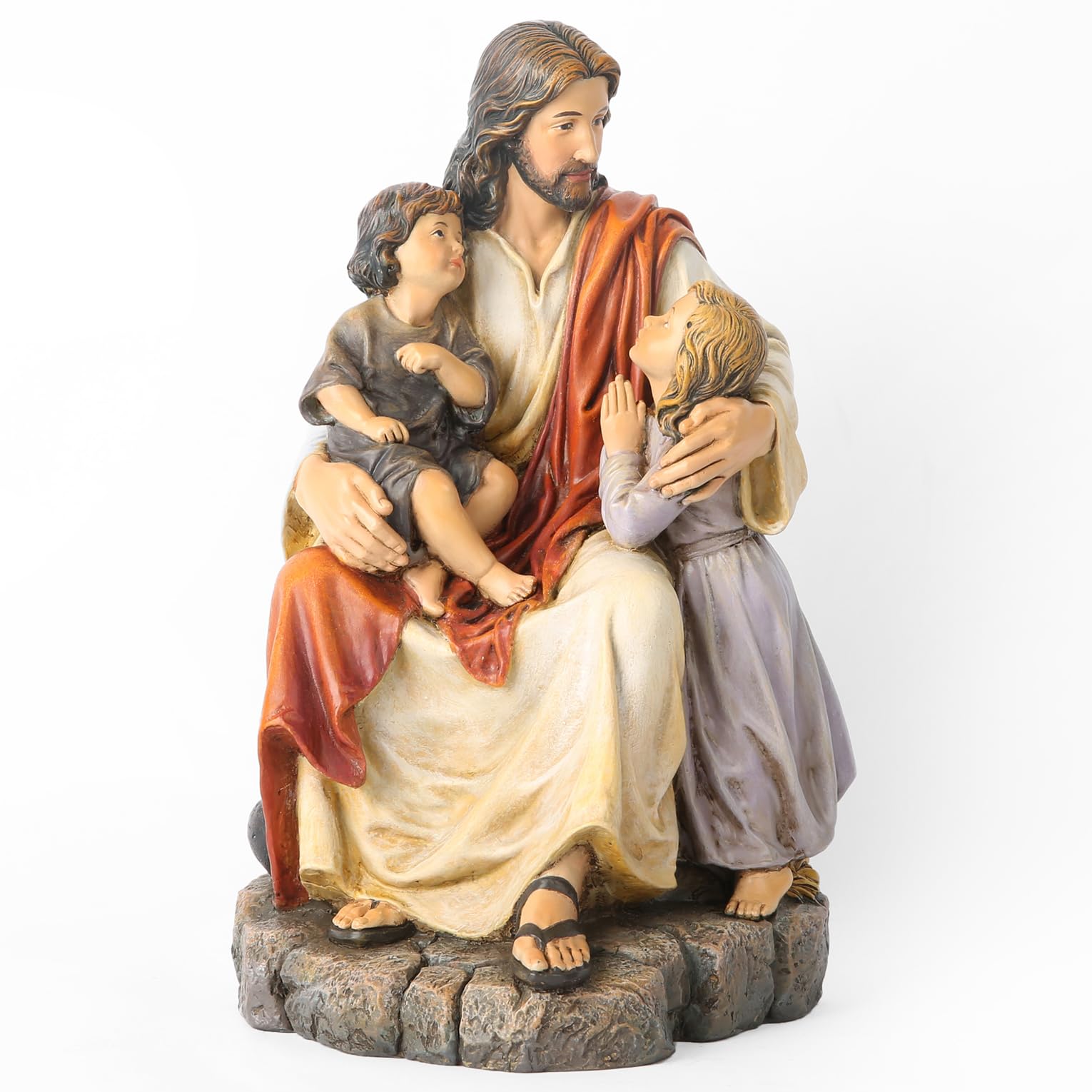Amazon.com: BC Catholic Jesus with Children Statue, Religious Figure ...
