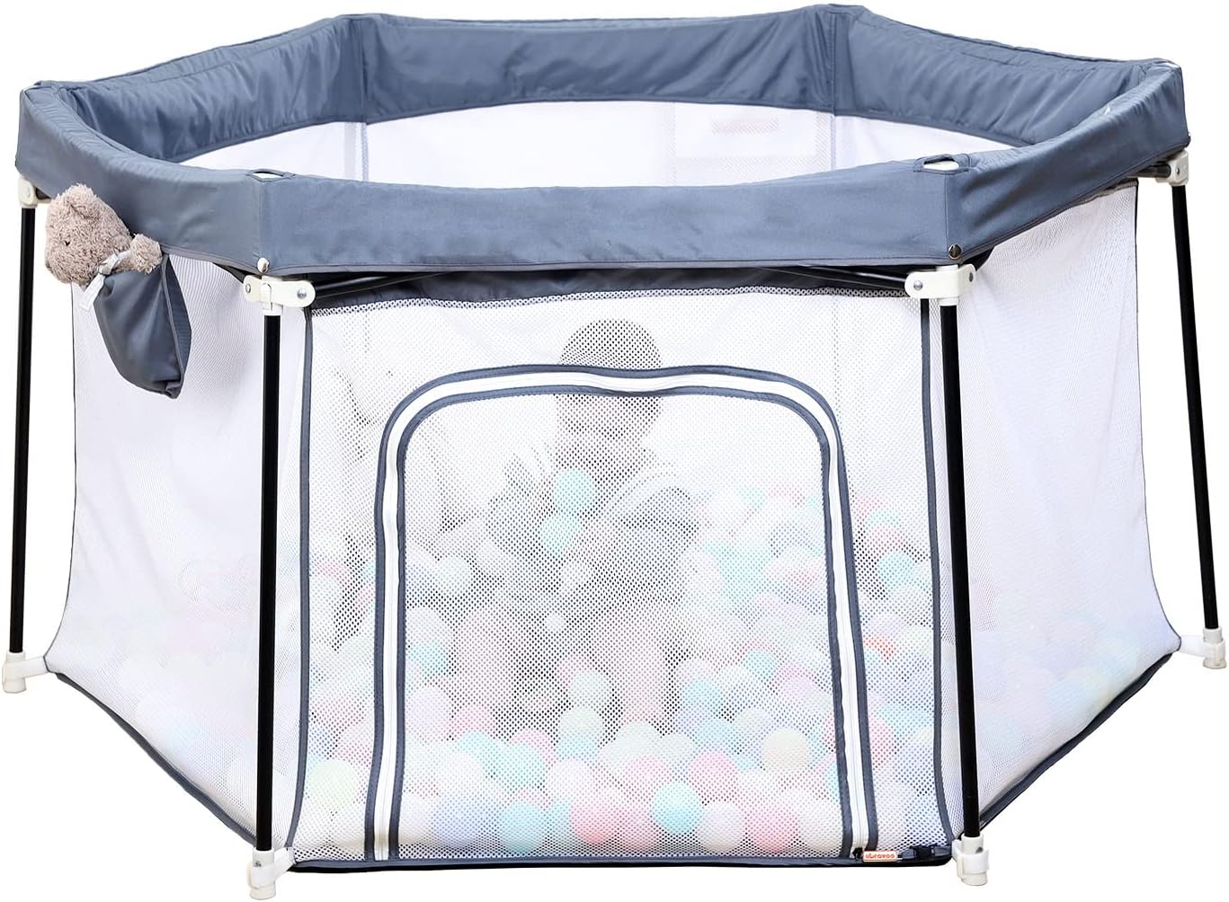 UBRAVOO Baby Playpen, Foldable Hexagon Baby Playard, Upgraded Sturdy ...