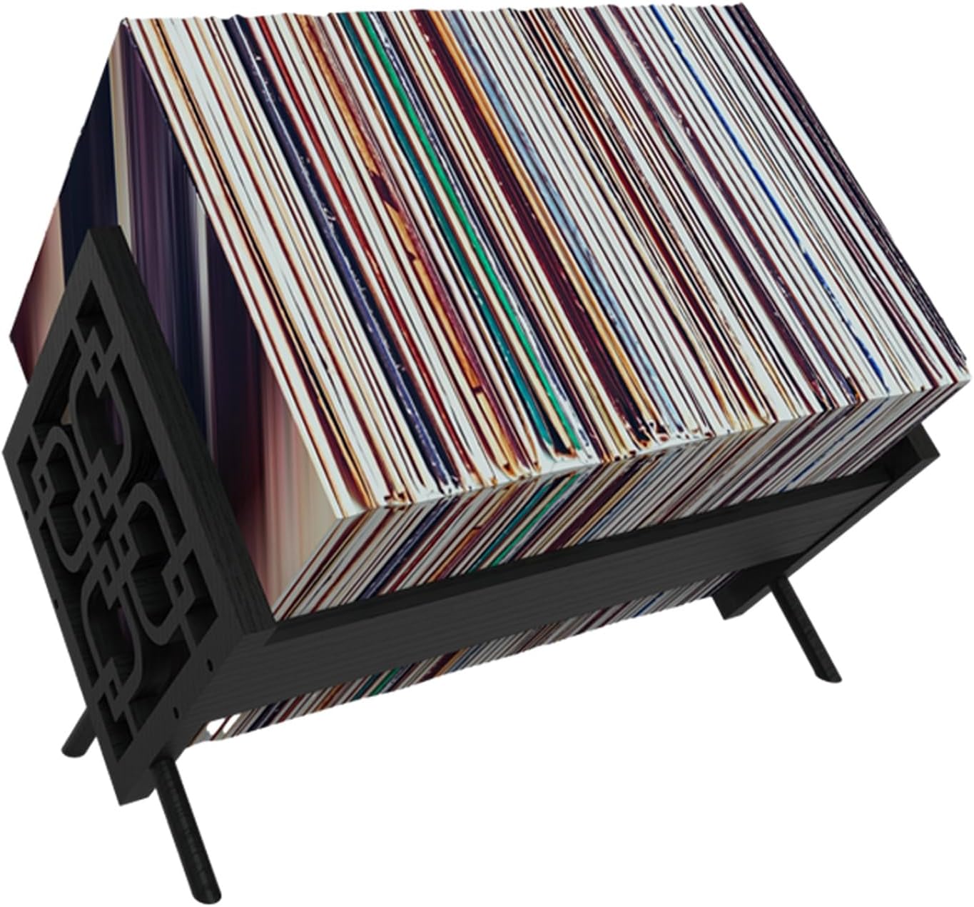 Amazon.com: sxnzequnze Wooden Vinyl Record Holder Storage Carved Design ...