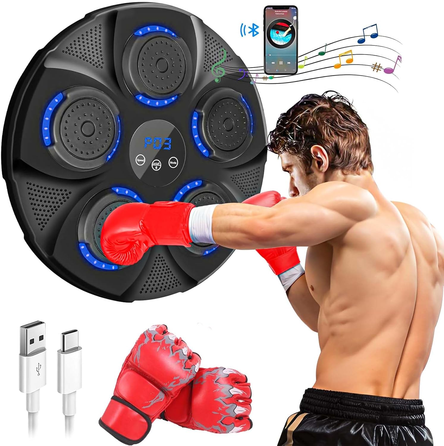 Smart Music Boxing Machine Wall Mounted Electronic Boxing Training ...