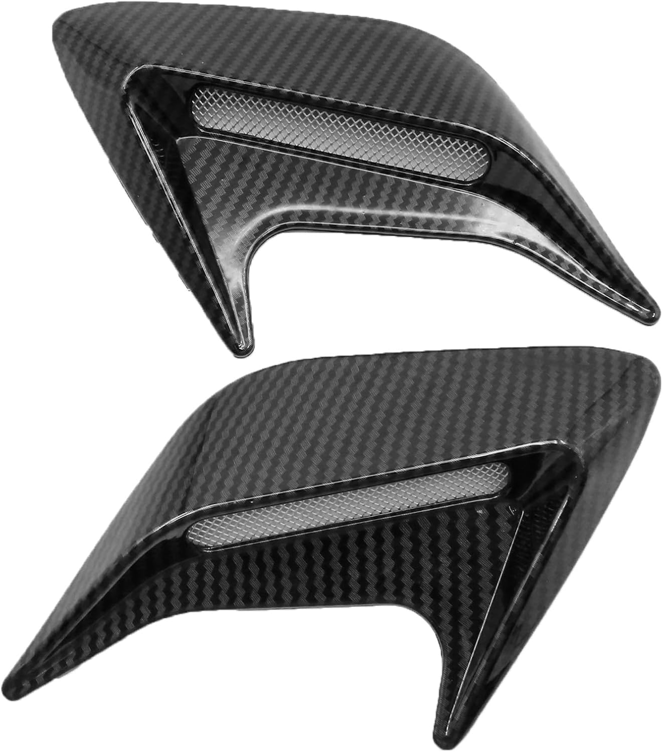 Saihisday 2Pcs Universal Car Hood Scoop Vent Cover, Carbon Fiber Car ...