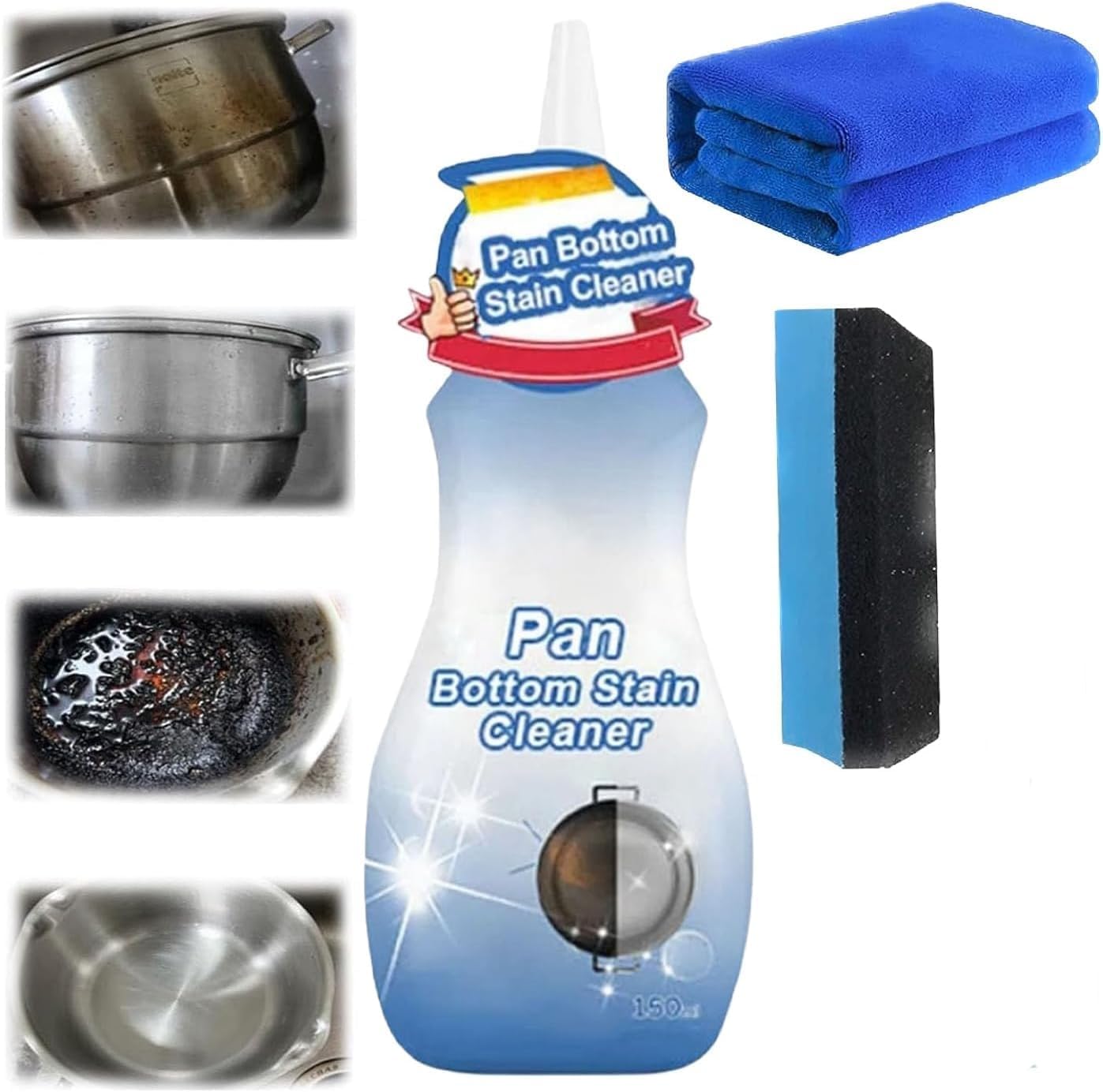Pan Bottom Stain Cleaner, Pot Cleaner for Bottom of Pans, Gel Cleaner ...