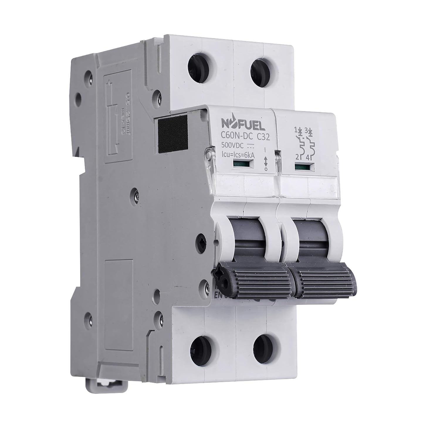 2P 500V 32A Low-Voltage DC Miniature Circuit Breaker DIN Rail Mount 6KA ...