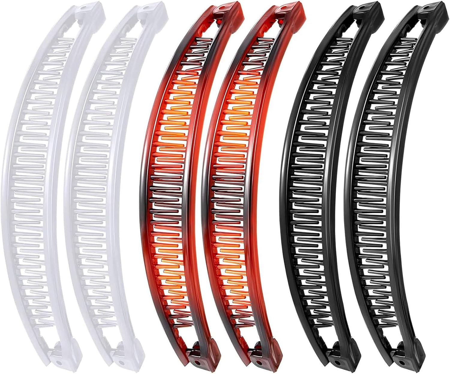 6 Pcs Banana Hair Clip Banana Clip Double Comb Long Hair Clips Banana ...