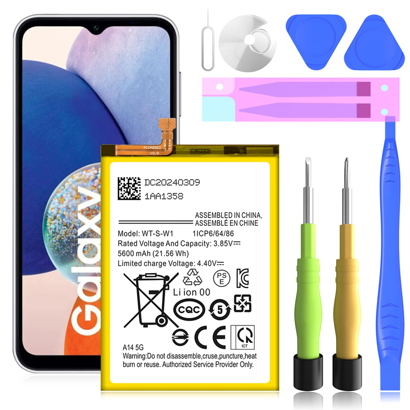 Amazon.com: TQTHL Galaxy A14 5G Replacement Battery,【5600mAh】 (2025 New ...