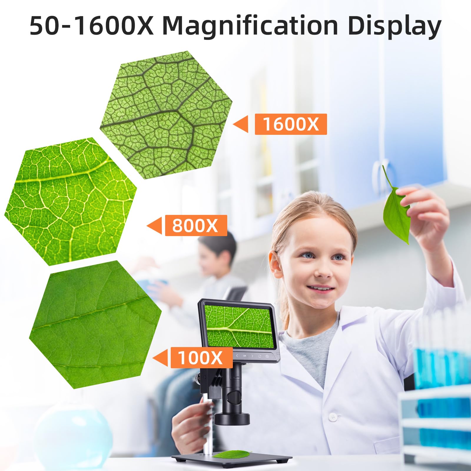 Snapklik.com : 7 Parfocal Digital Microscope,1080P IPS HD Display ...