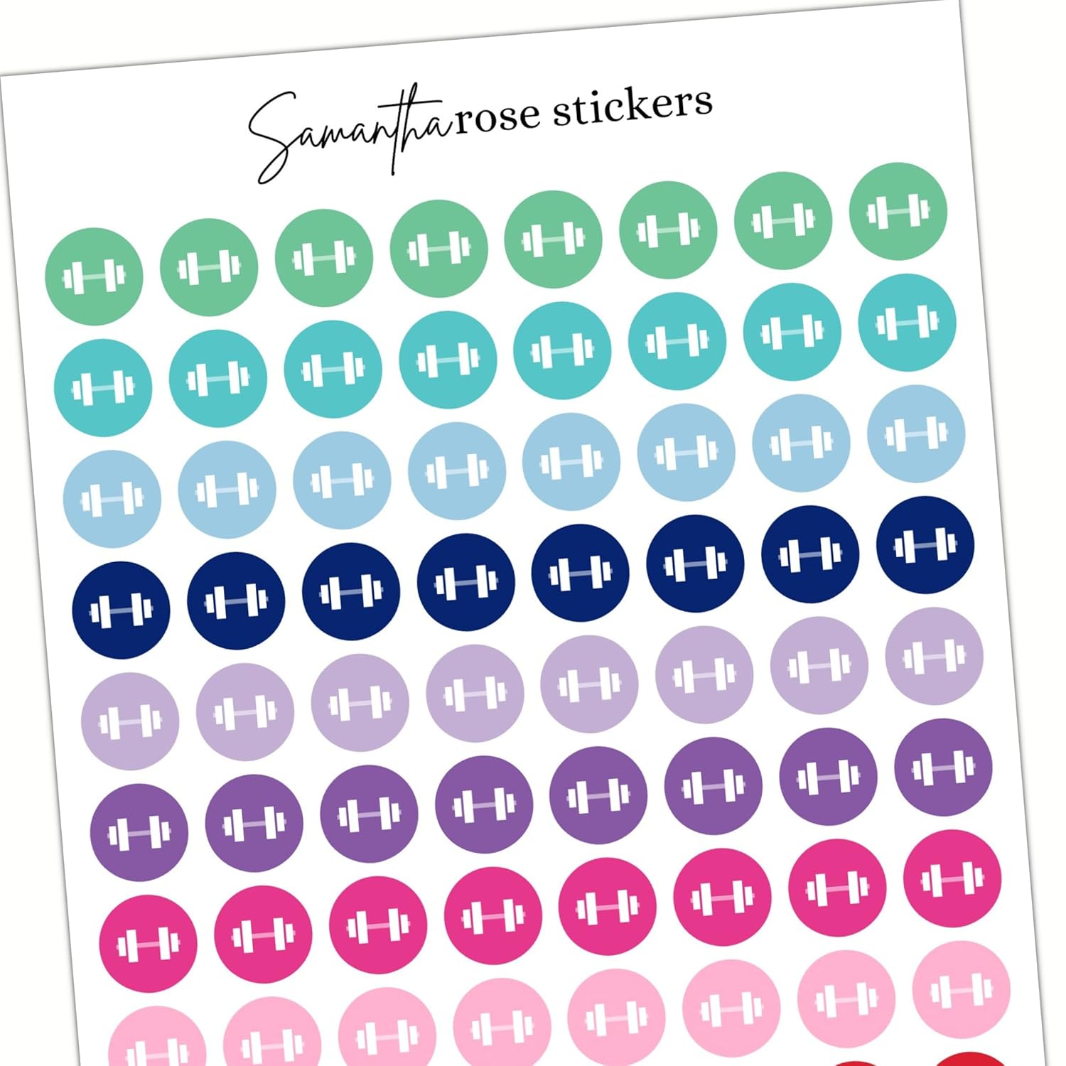 Amazon.com: Weight Lifting Stickers, Dumbbell Exercise Planner Stickers ...