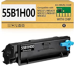 Amazon.com: GLOBALVUE 55B1H00 Toner Cartridges 1 Pack (with Chip) Compatible with Lexmark ...