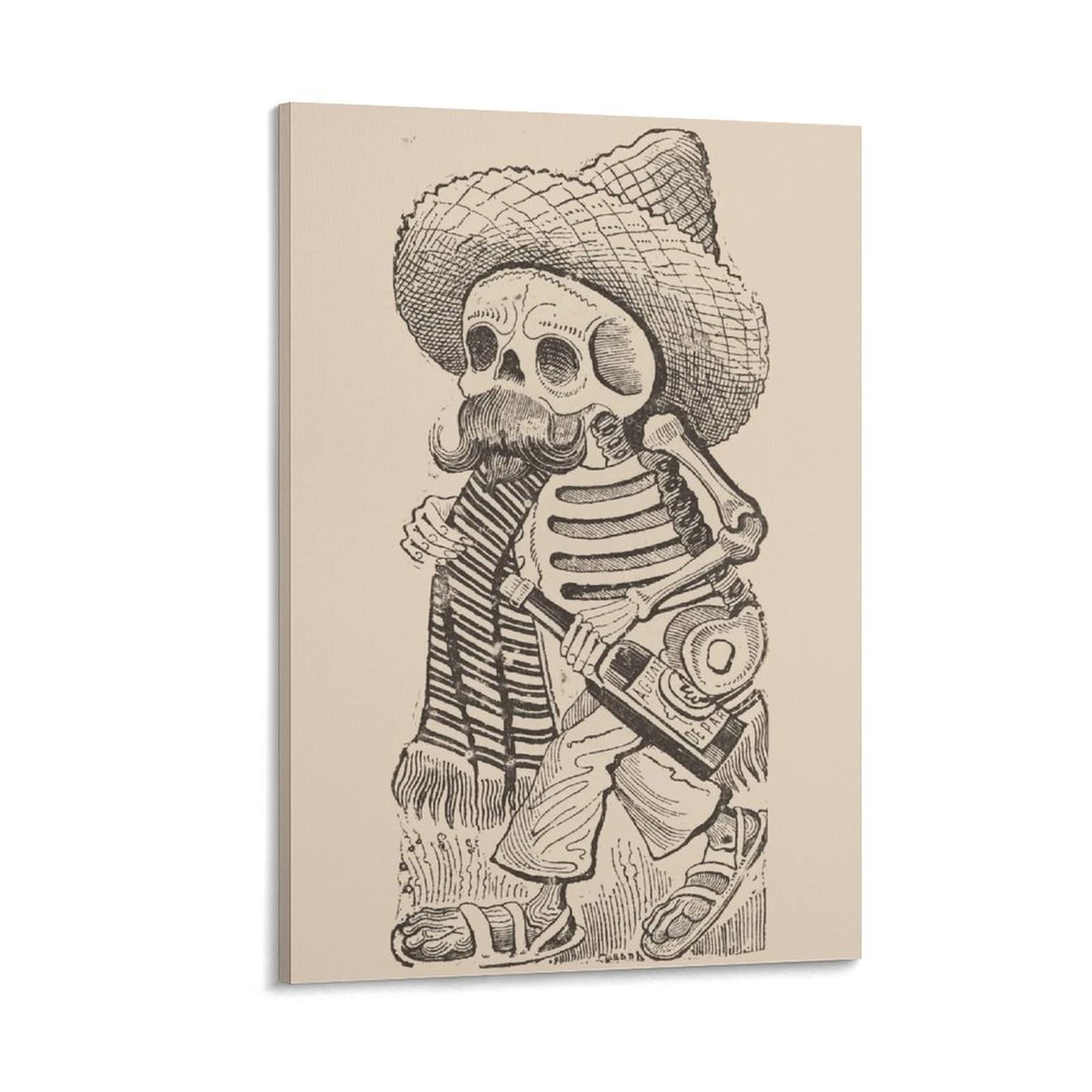 Jose Guadalupe Posada Tattoos Mexico Art Skeleton Art Print By Jose
