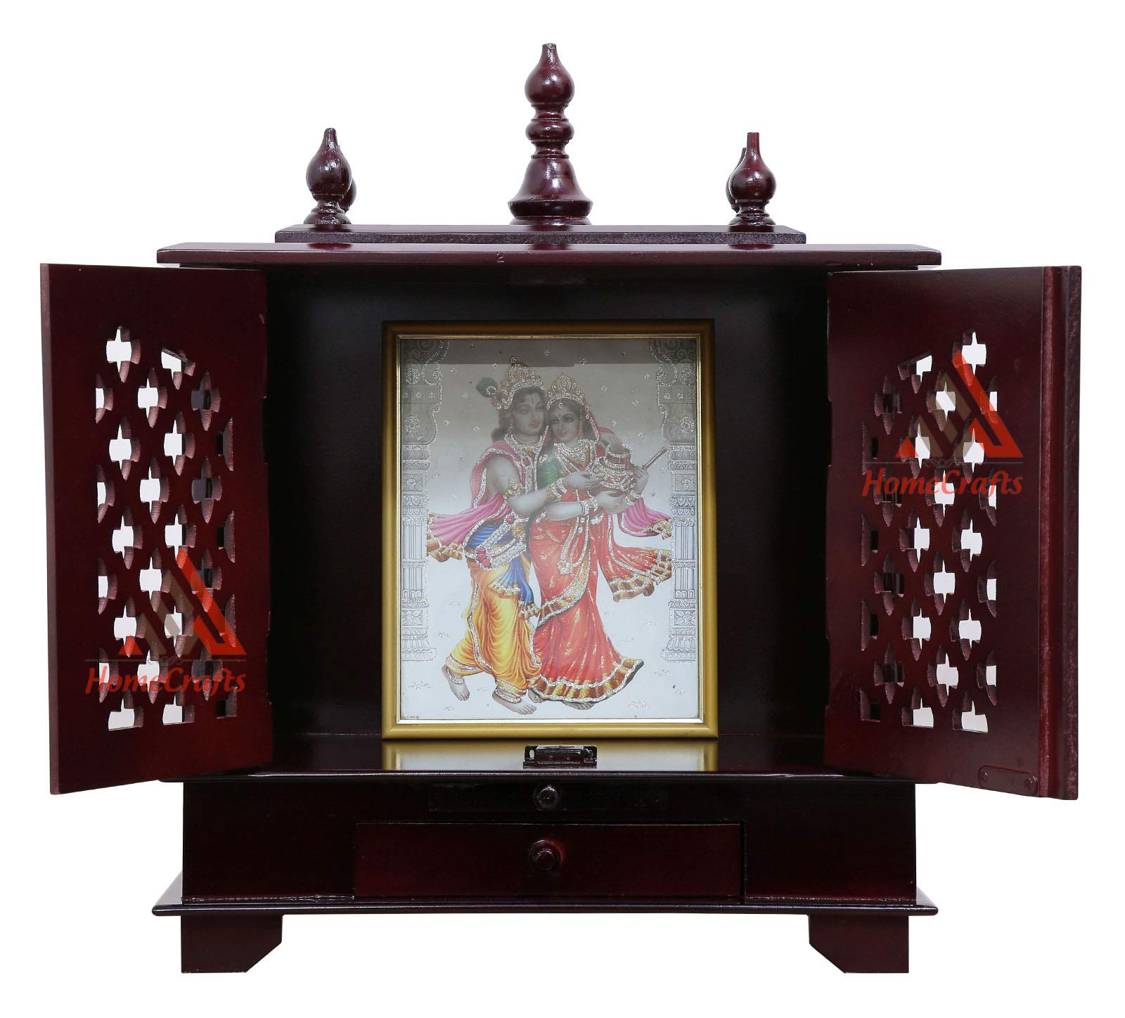 Homecrafts Handpainted Wooden Temple/ god stand / pooja stand/ mandap ...