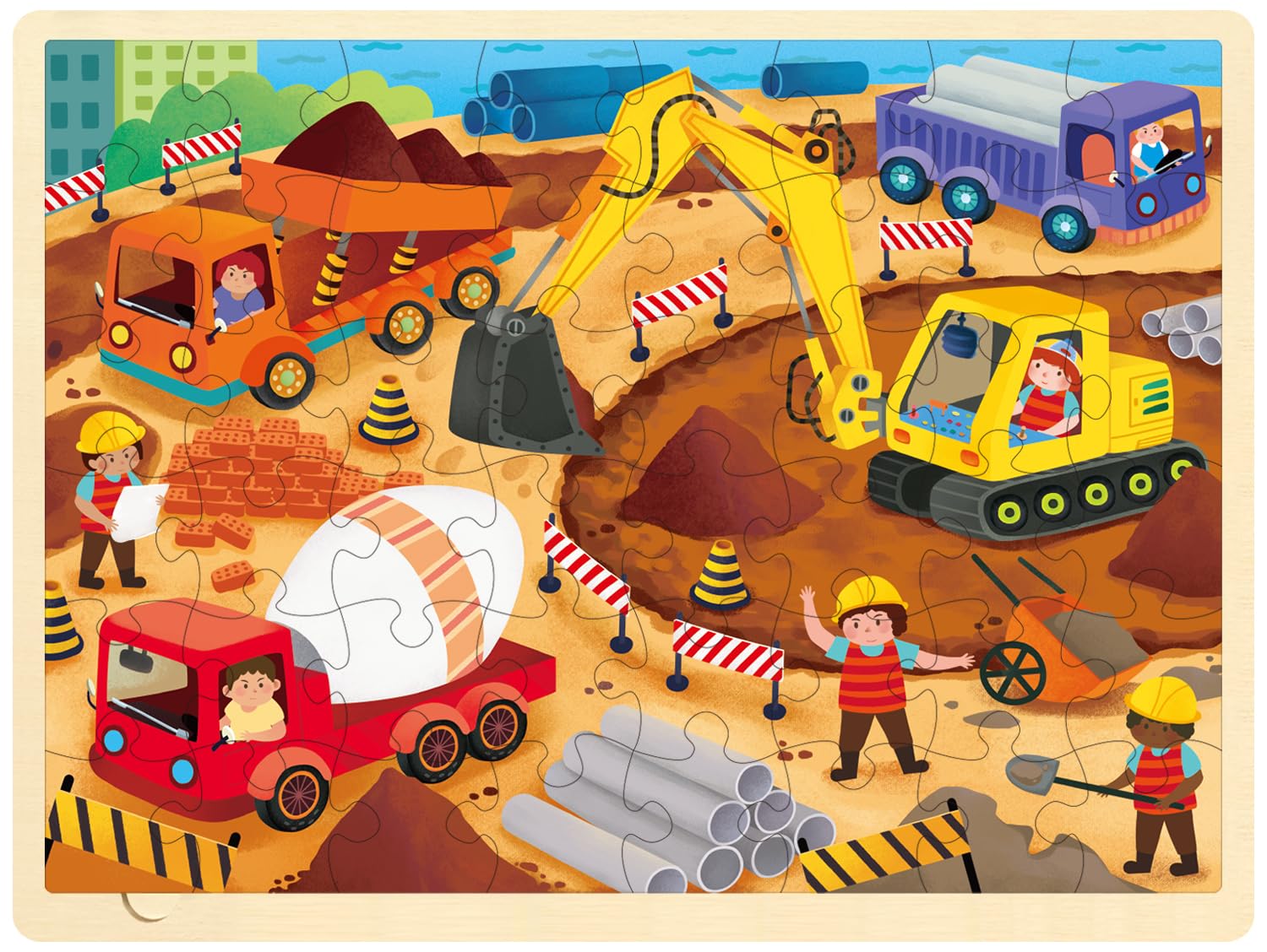 Amazon.com: MoinKidz 48 Piece Puzzles for Kids Ages 4-8, Each Piece is ...