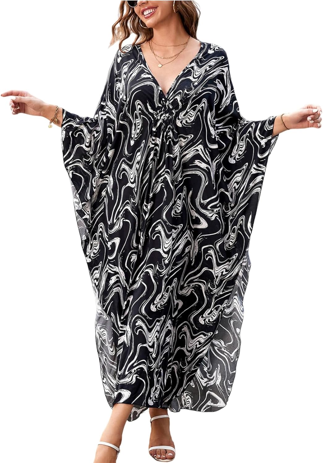 IMAGEKOPE Kaftan Dresses for Women Plus Size Bathing Suit Cover up ...