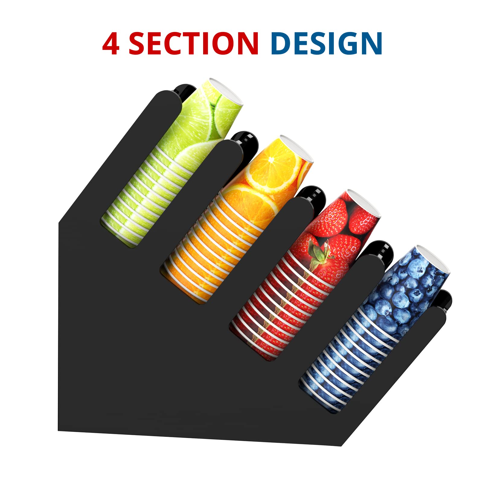 Snapklik.com : Acrylic Cup And Lid Holder, 4 Compartment, Slanted Hot ...