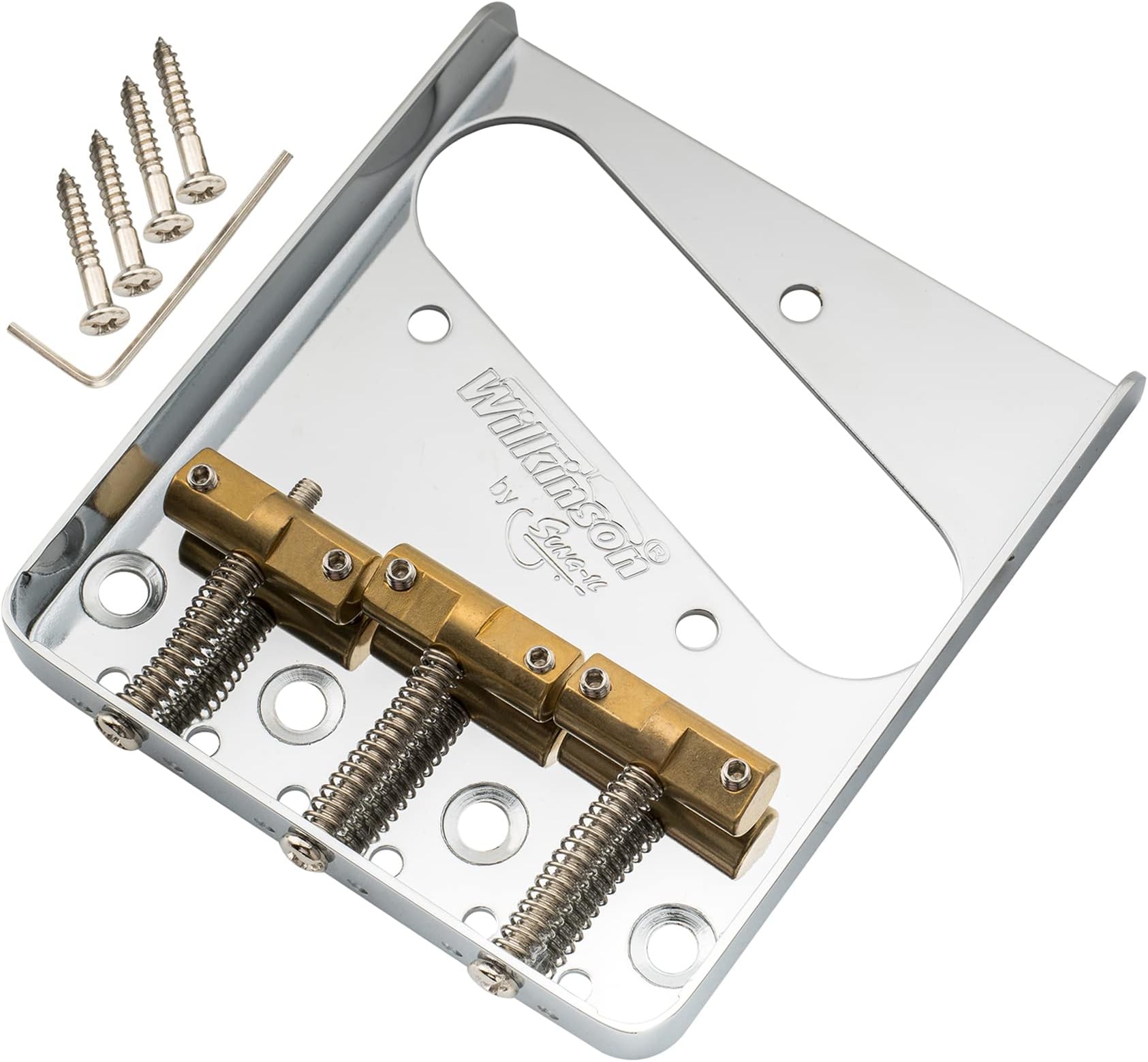 Wilkinson WTB Vintage Telecaster Bridge 3 Compensated Brass Saddles for ...