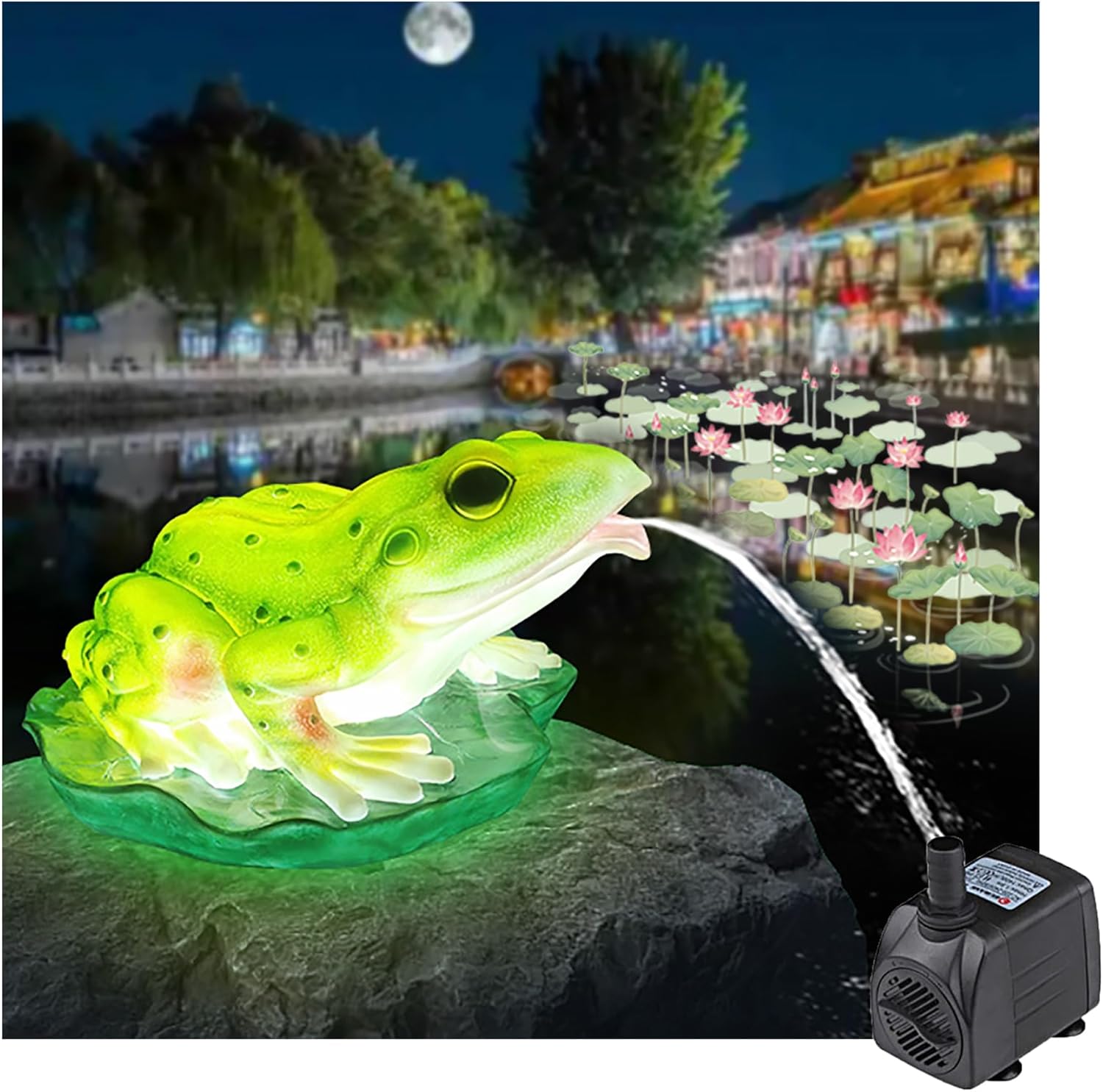 Amazon.com: Garden Decor Lazy Frog pond spitters, Garden pool spitter ...