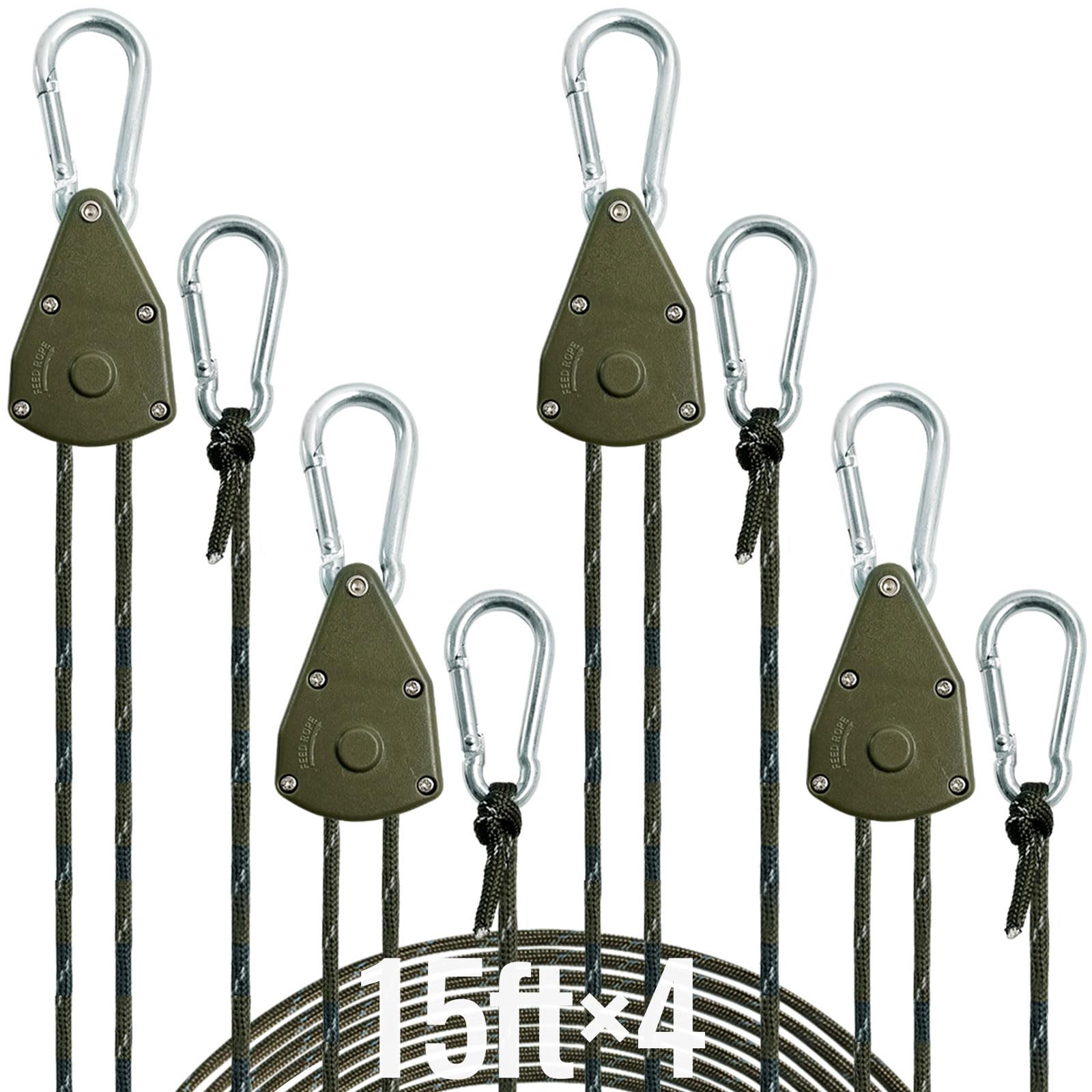 Snapklik.com : 14FT Rope Retractable Ratchet Tie Down Straps 5/32 ...