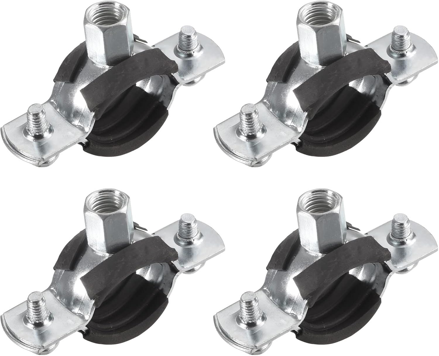 uxcell 26-30mm Rigid Pipe Strap Clamps, Carbon Steel Pipe Bracket Tube ...