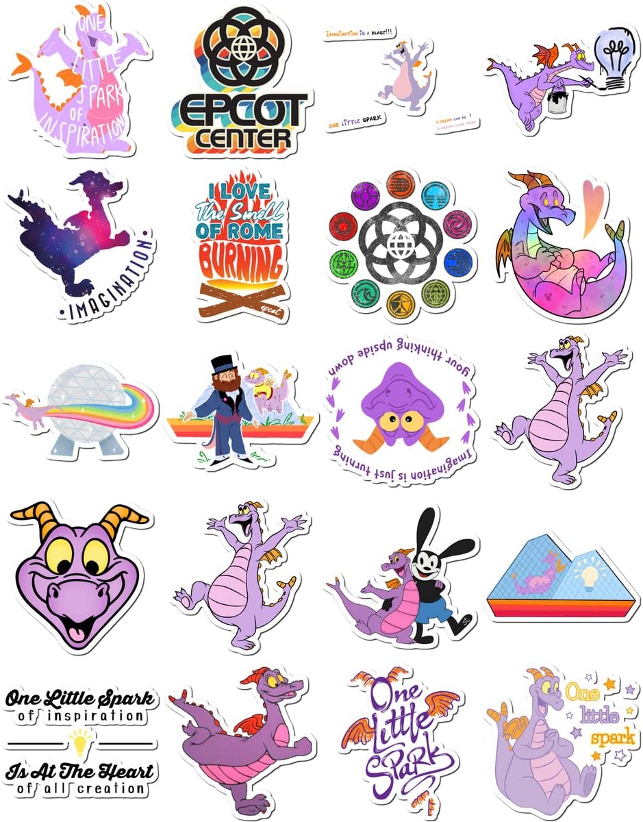 Amazon.com: 20 Pcs Stickers Pack Figment Aesthetic Vinyl Colorful ...