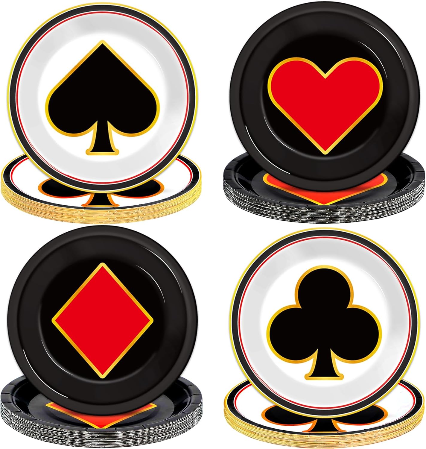 Amazon.com: 48Pcs Casino Party Paper Plates for Las Vegas Themed Party ...