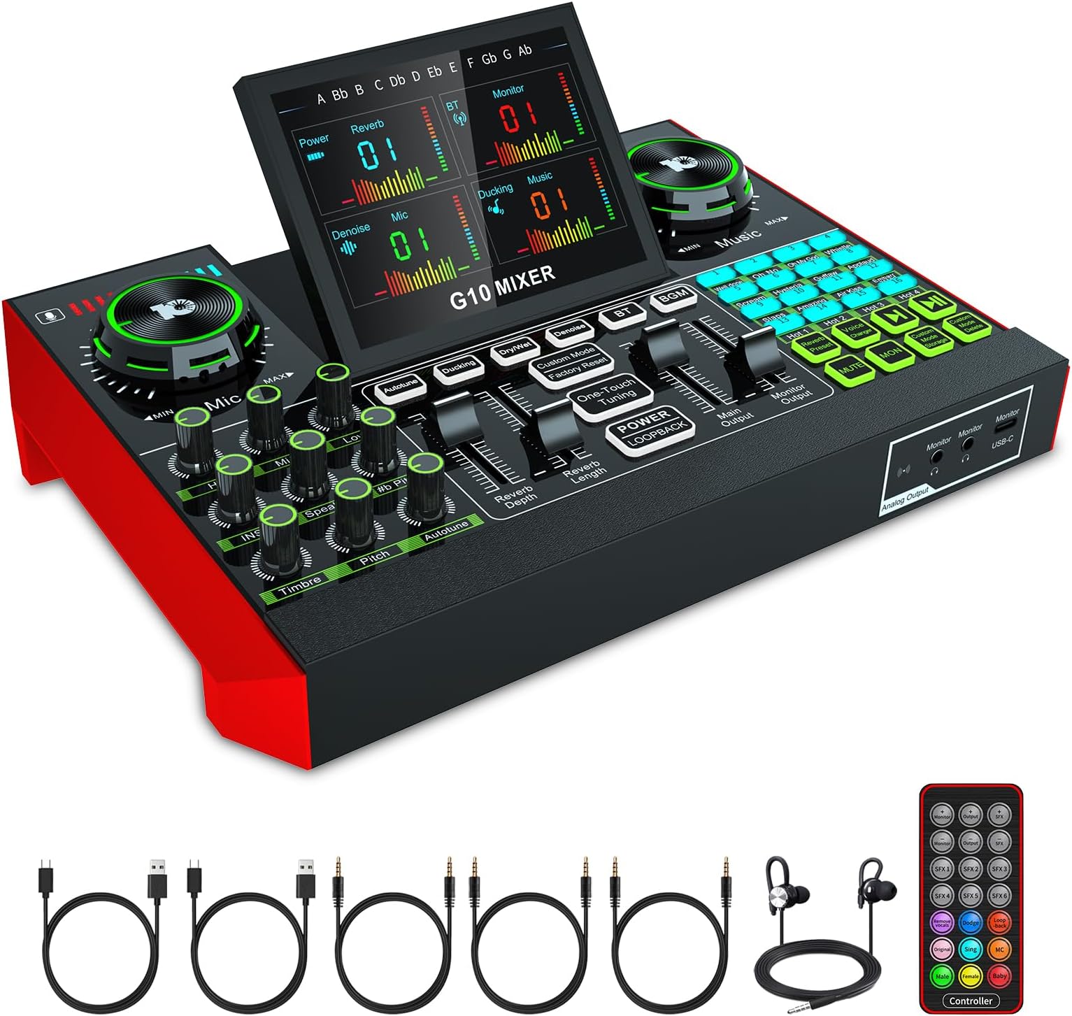 Professional Audio Mixer, K300 Live Sound Card and Audio Interface ...