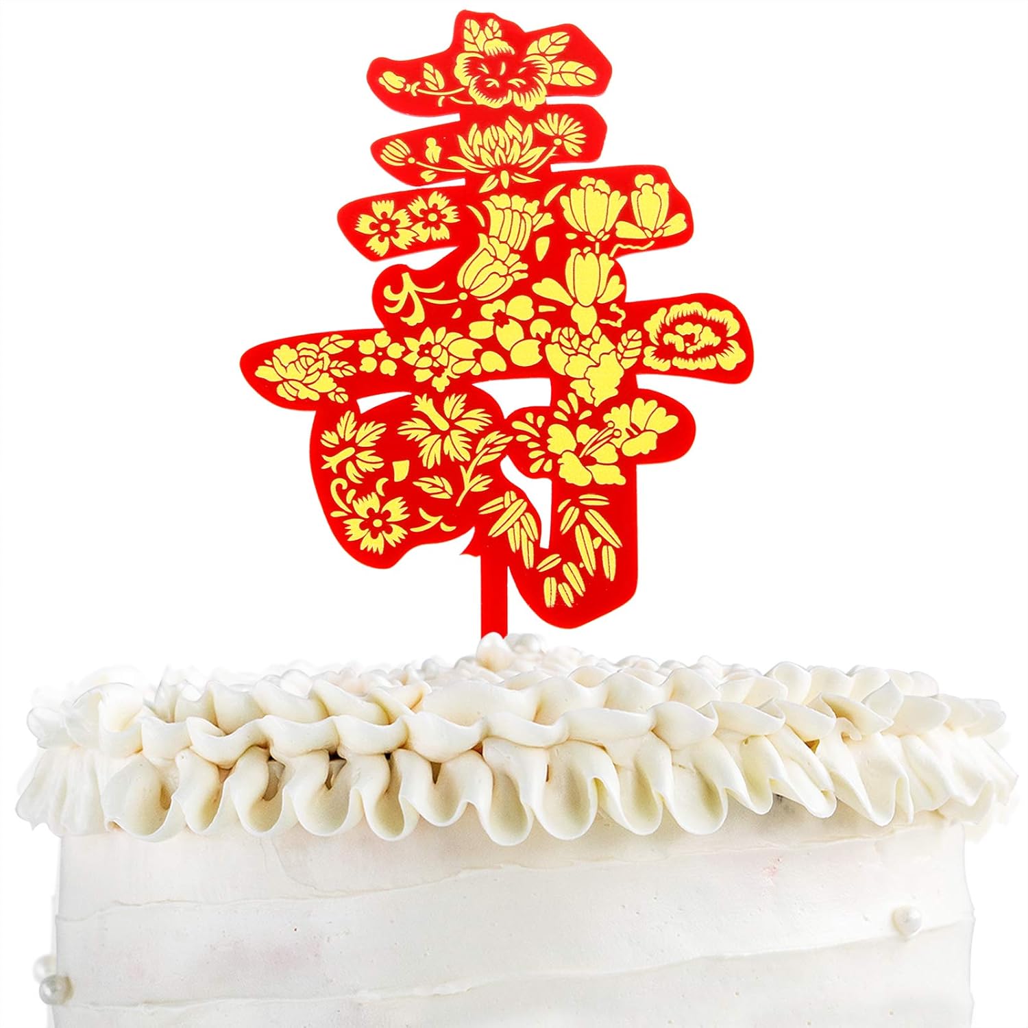 Amazon.com: KakaSwa Acrylic Longevity Cake Topper, Chinese Traditional ...